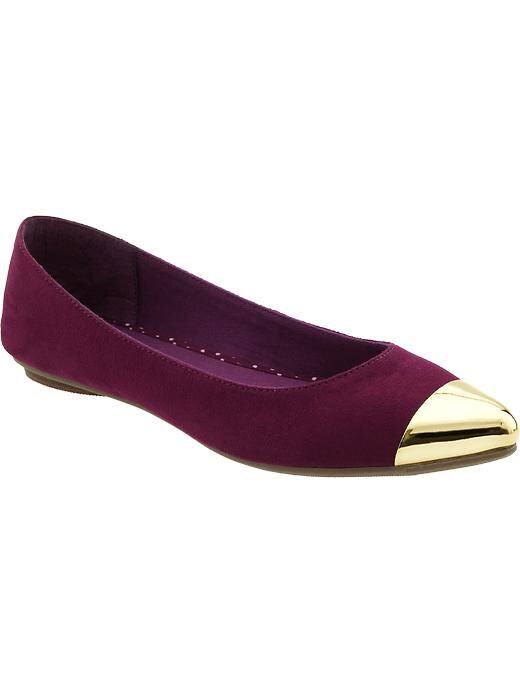Old Navy Womens Sueded Pointed Toe Flats Plum Innoclub
