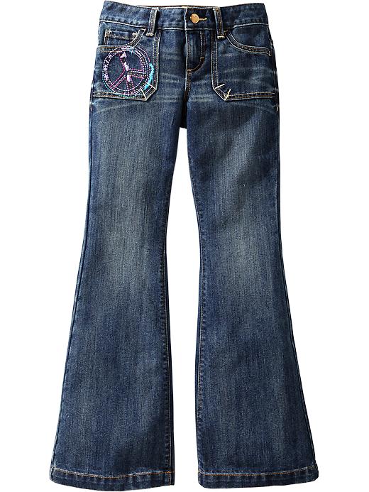 Old Navy Girls Peace Sign Flare Jeans | Quality Fashion