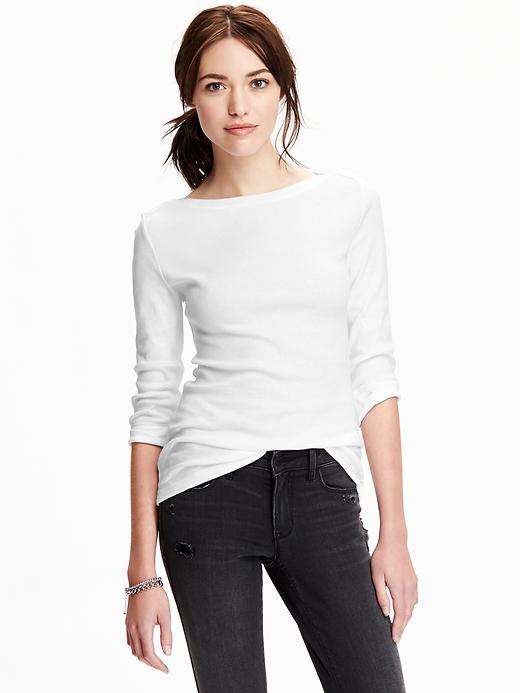 Old Navy Women’s Lightweight Boat-neck Tees – Bright White | Mybuzz