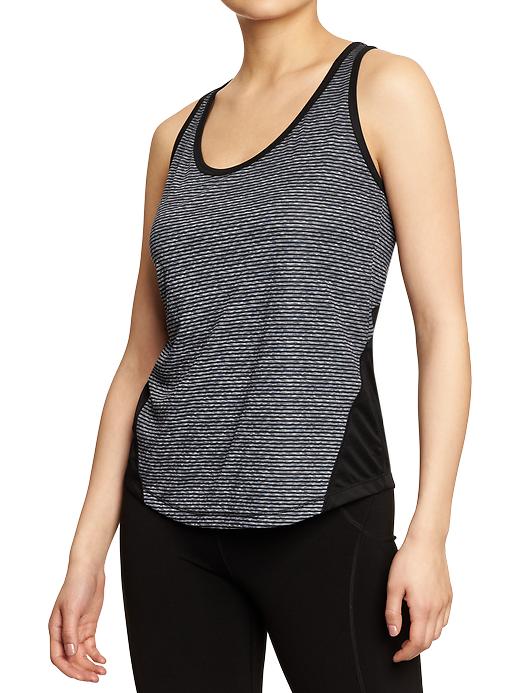 Women’s Active By Old Navy Semi Fitted Tanks – Black Stripe | Livestorm