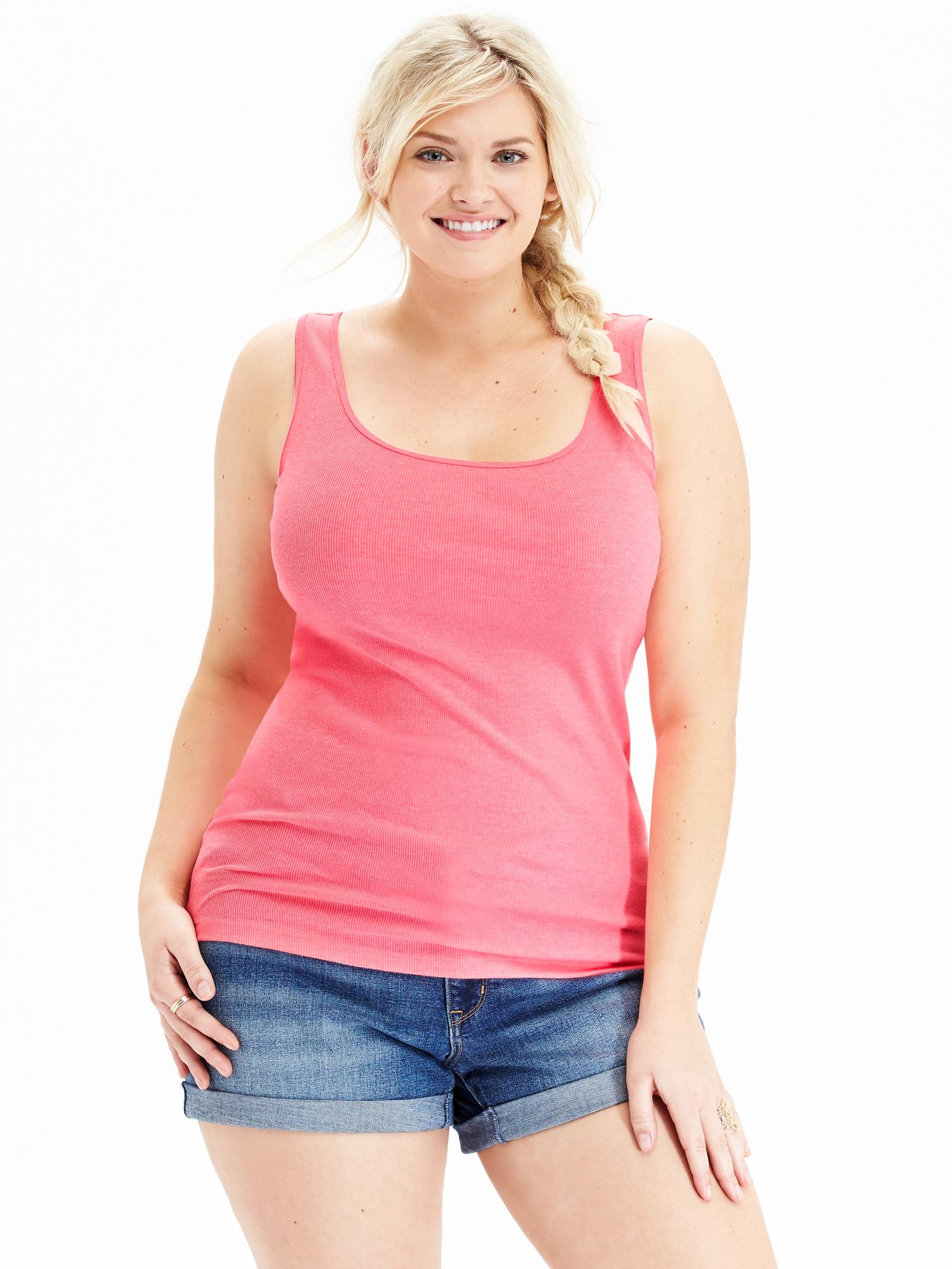 Fitted Rib-Knit Plus-Size Layering Tank | Old Navy