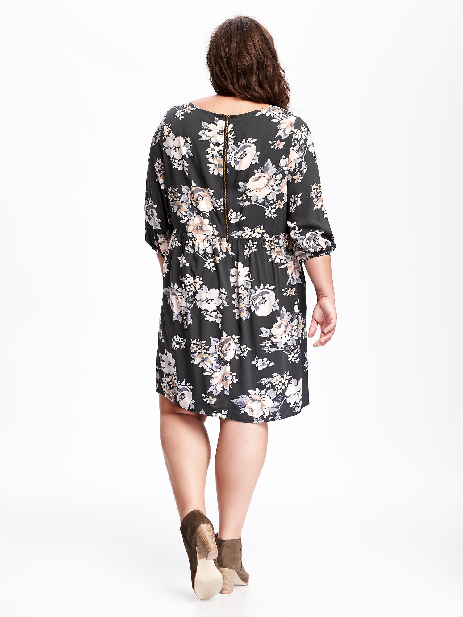 Patterned Plus-Size Shift Dress | Old Navy