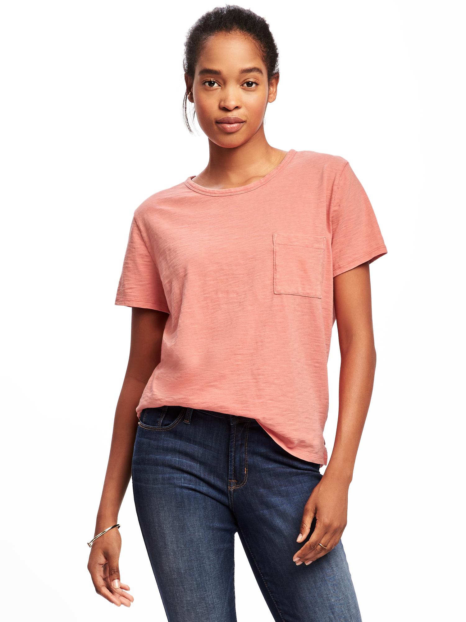 Slub-Knit Cropped Boyfriend Tee for Women | Old Navy