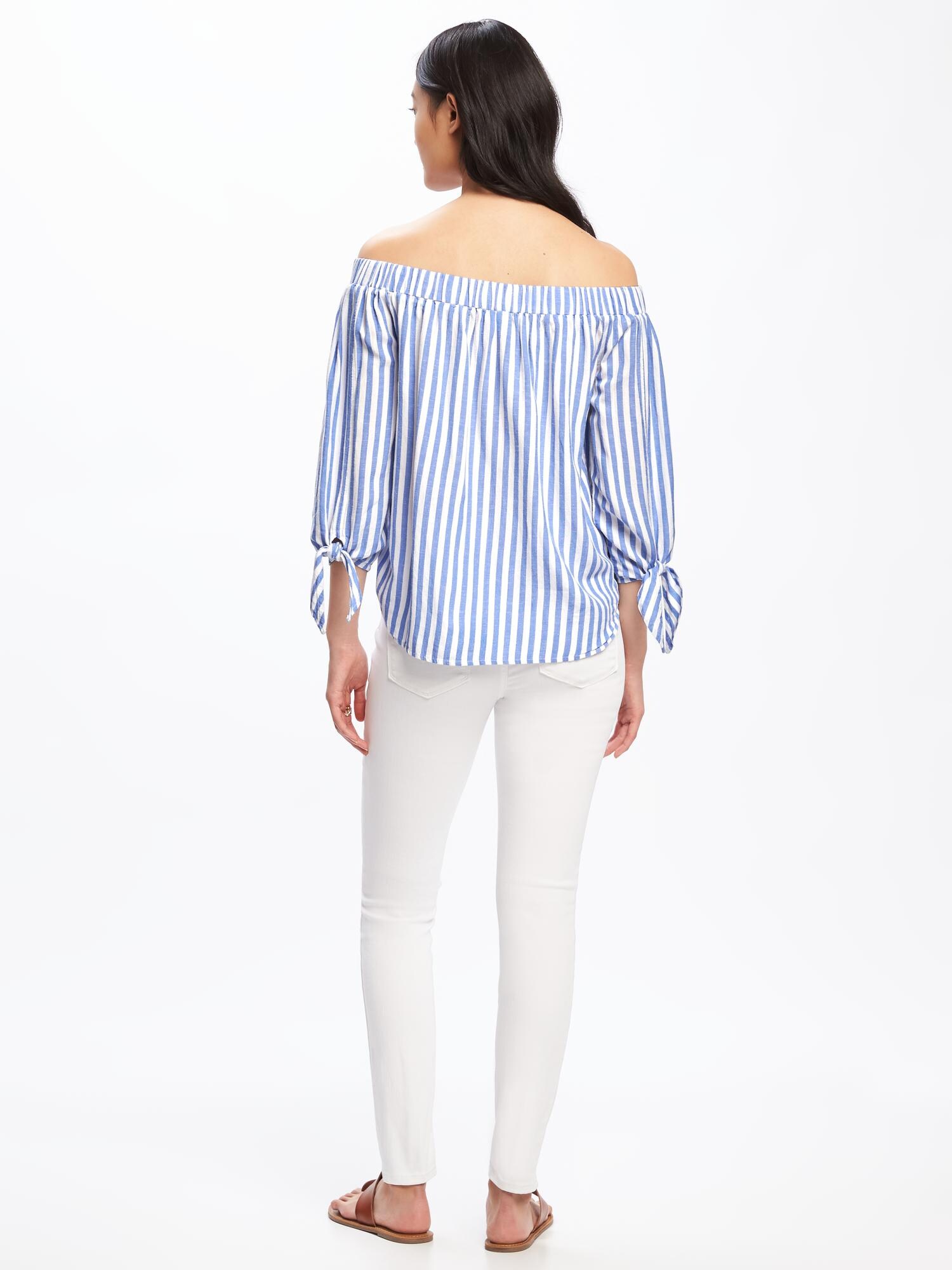 Relaxed Off-the-Shoulder Striped Top for Women | Old Navy