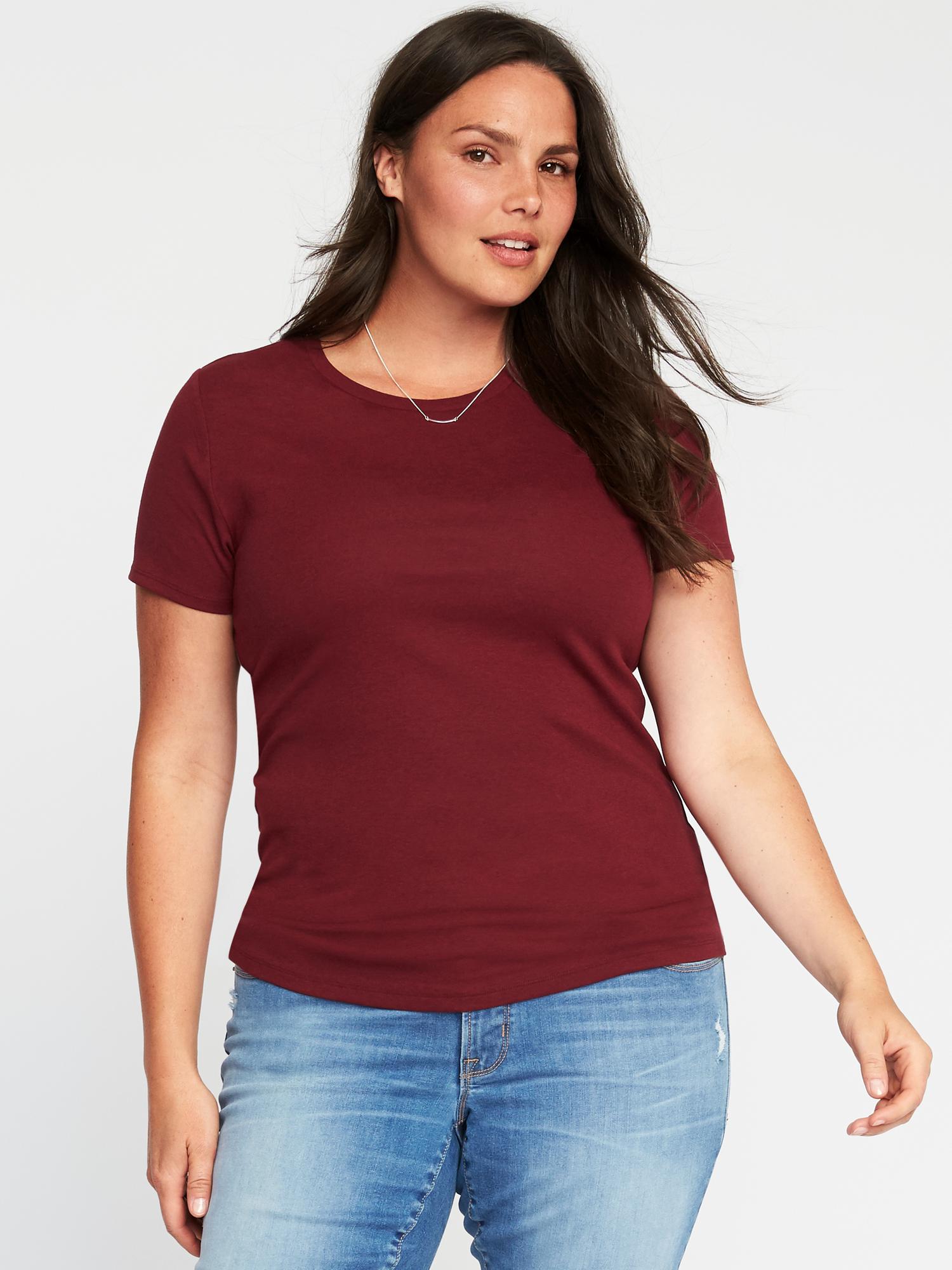 Plus-Size Semi-Fitted Crew-Neck Tee | Old Navy