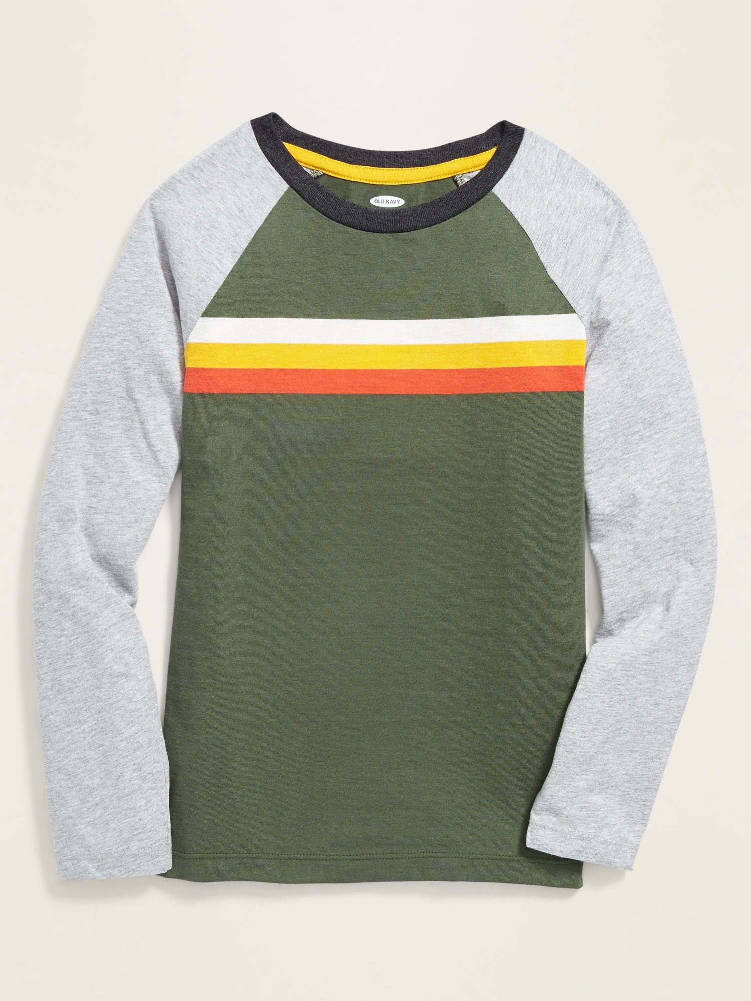 Softest Chest-Stripe Raglan Tee For Boys | Old Navy