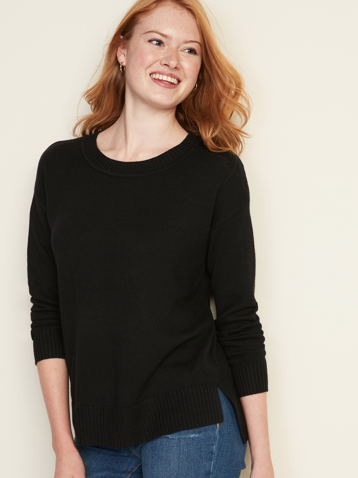 Drop-Shoulder Crew-Neck Sweater for Women | Old Navy