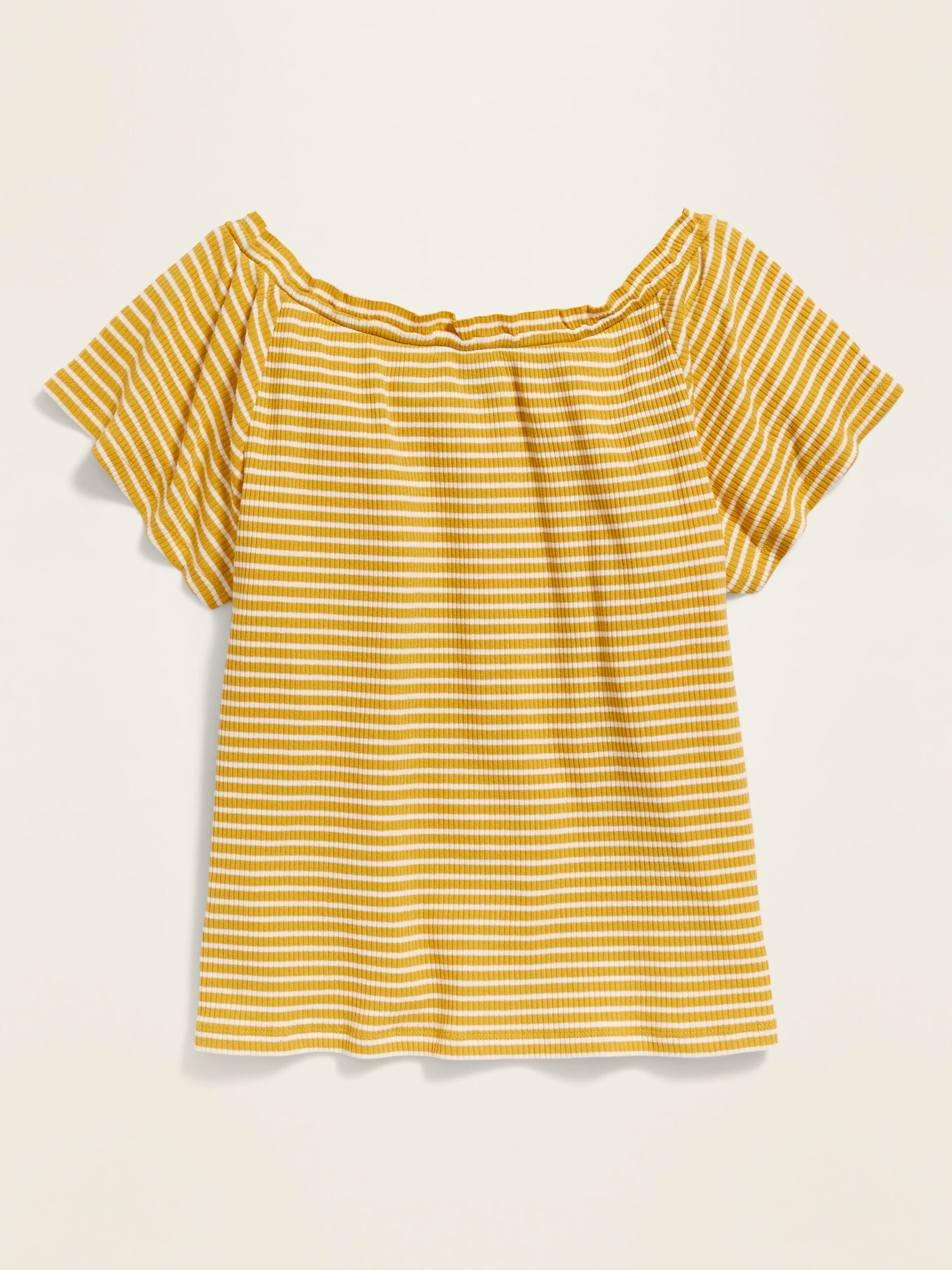 Striped Rib-Knit Faux Button-Front Top for Girls | Old Navy