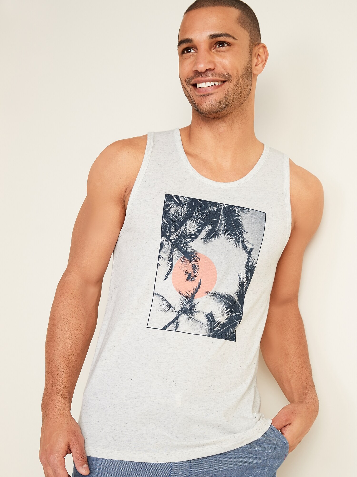 Soft-Washed Graphic Tank Top for Men | Old Navy