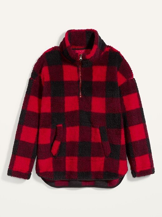 Relaxed Cozy Sherpa Plus-Size Half-Zip Sweatshirt | Old Navy