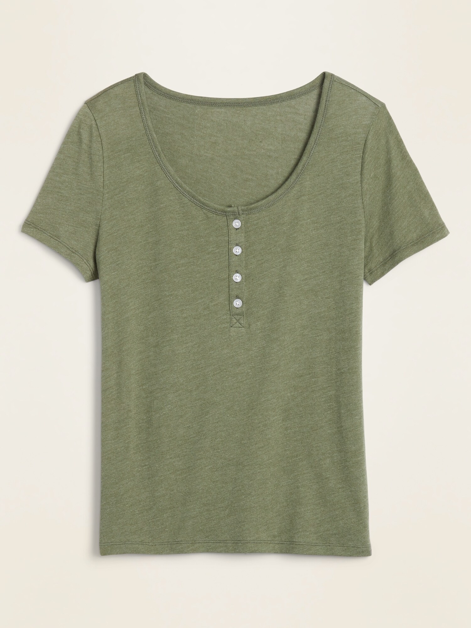 Relaxed Scoop-Neck Henley Tee for Women | Old Navy