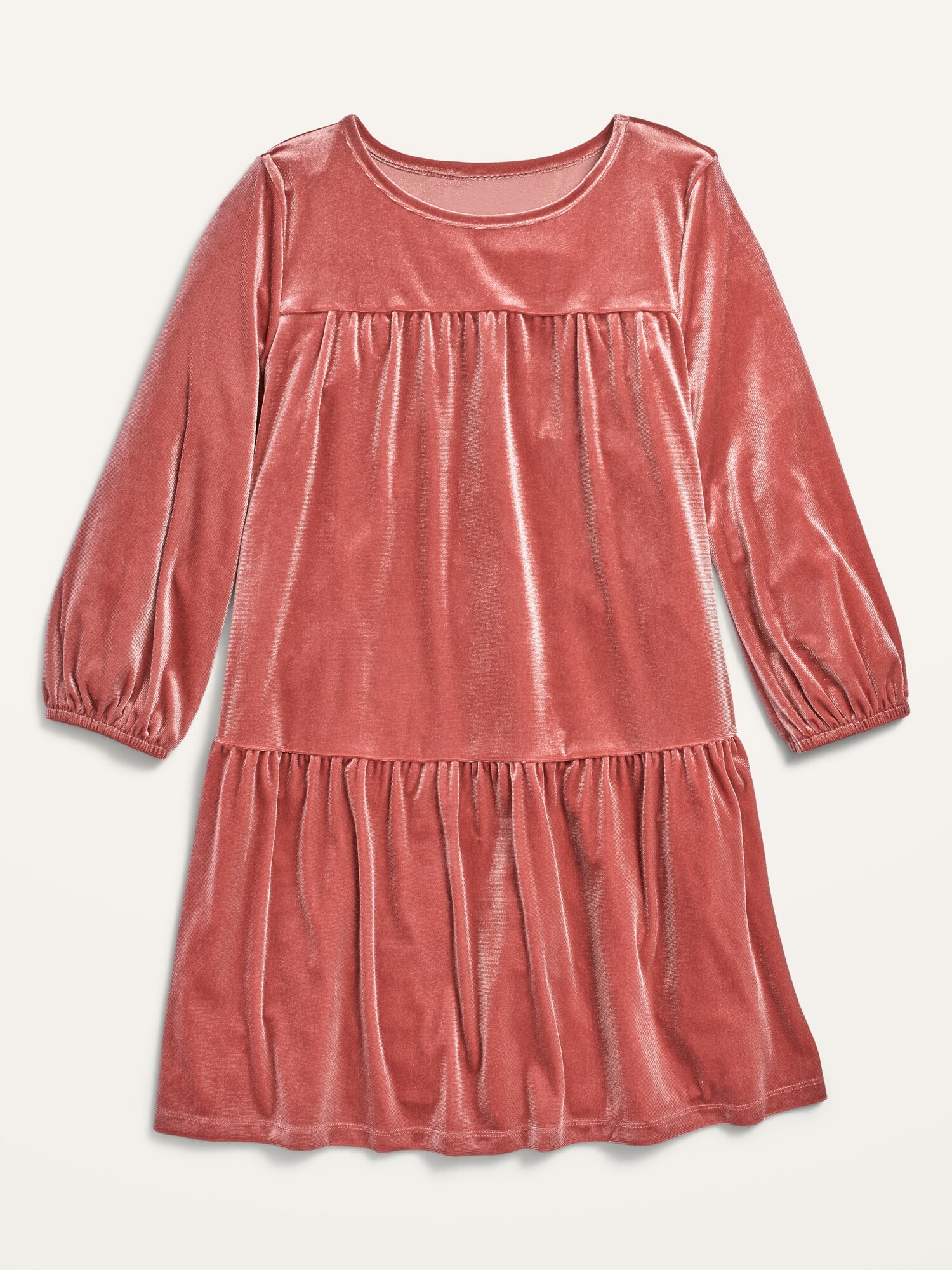 Long-Sleeve Tiered Velvet Dress for Girls | Old Navy