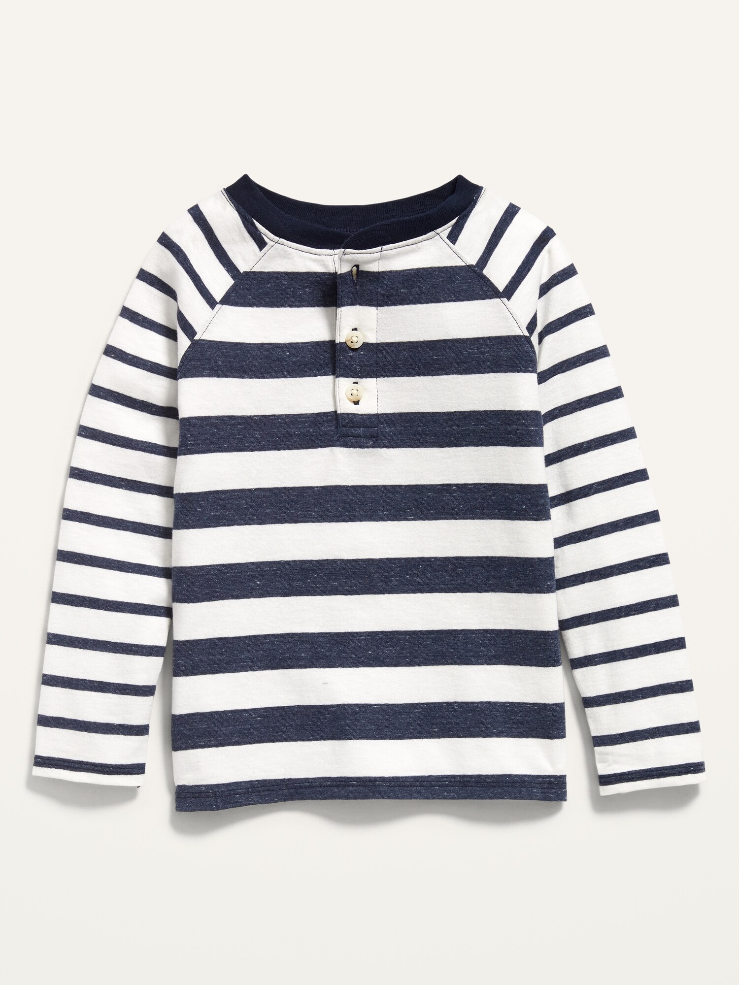 Striped Raglan Slub-Knit Henley for Toddler Boys | Old Navy