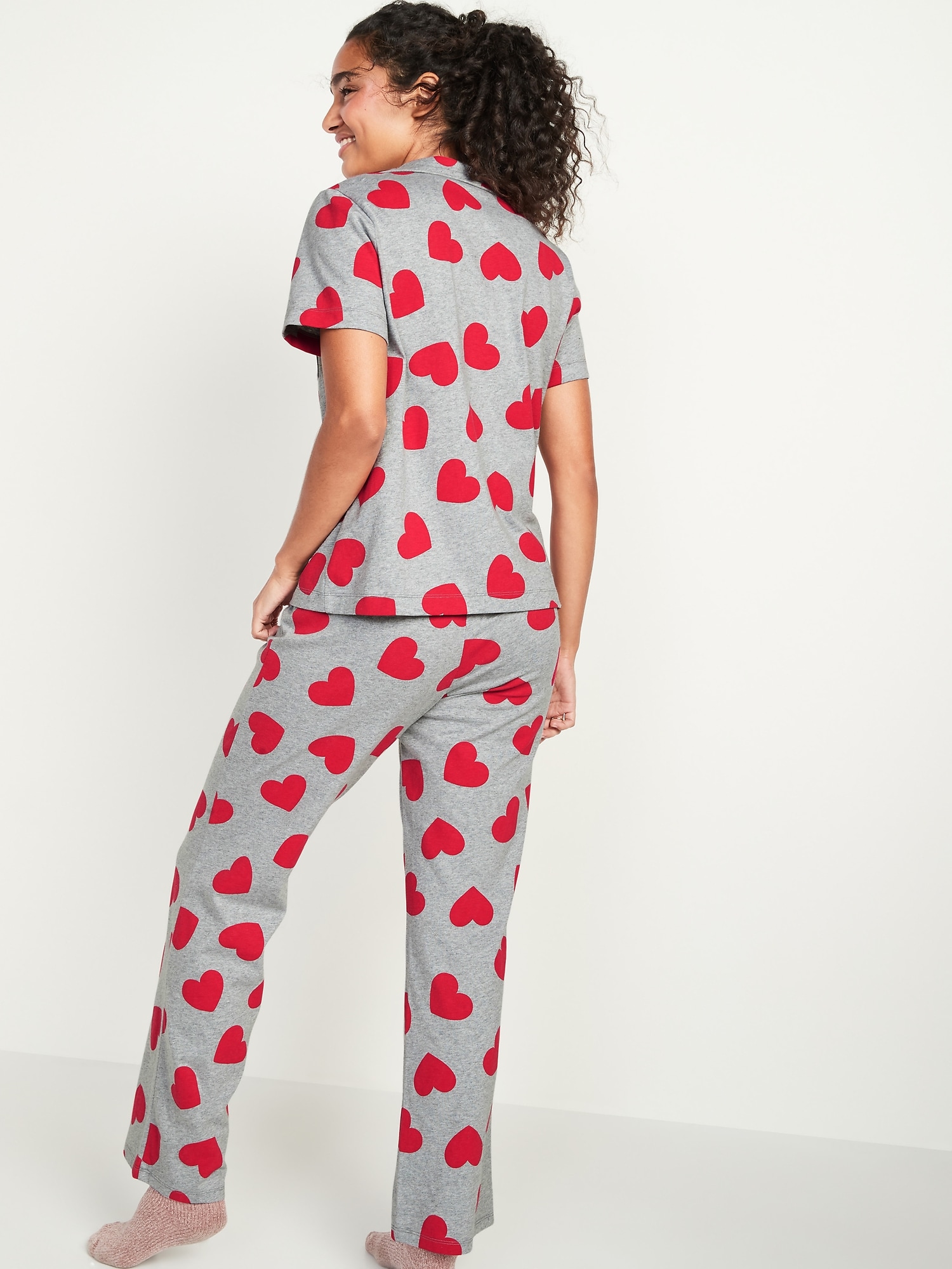 Printed Jersey-Knit Pajama Top & Pajama Pants Set for Women | Old Navy