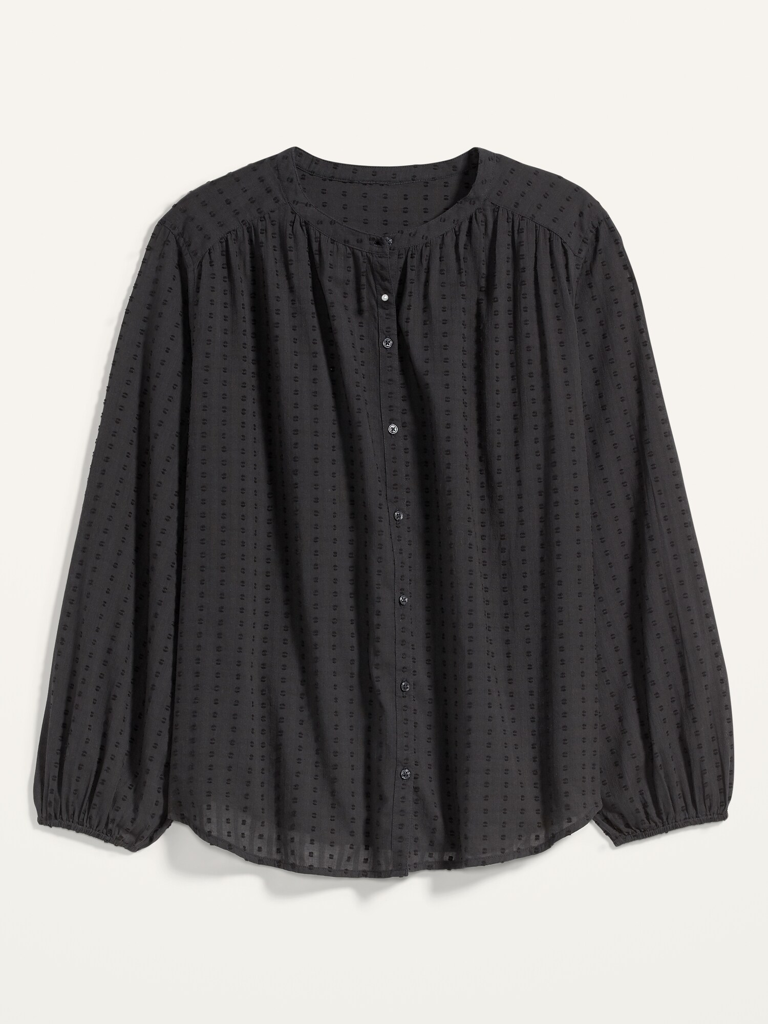 Oversized Textured Clip-Dot Button-Front Blouse for Women | Old Navy