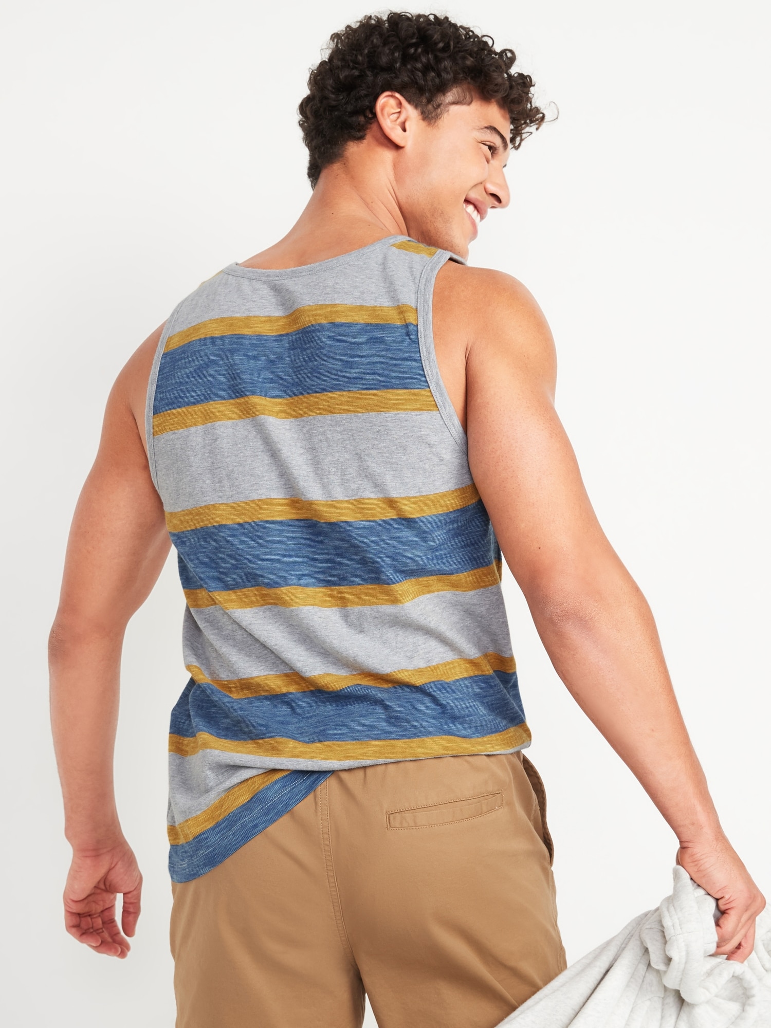 Soft-Washed Striped Slub-Knit Tank Top for Men | Old Navy
