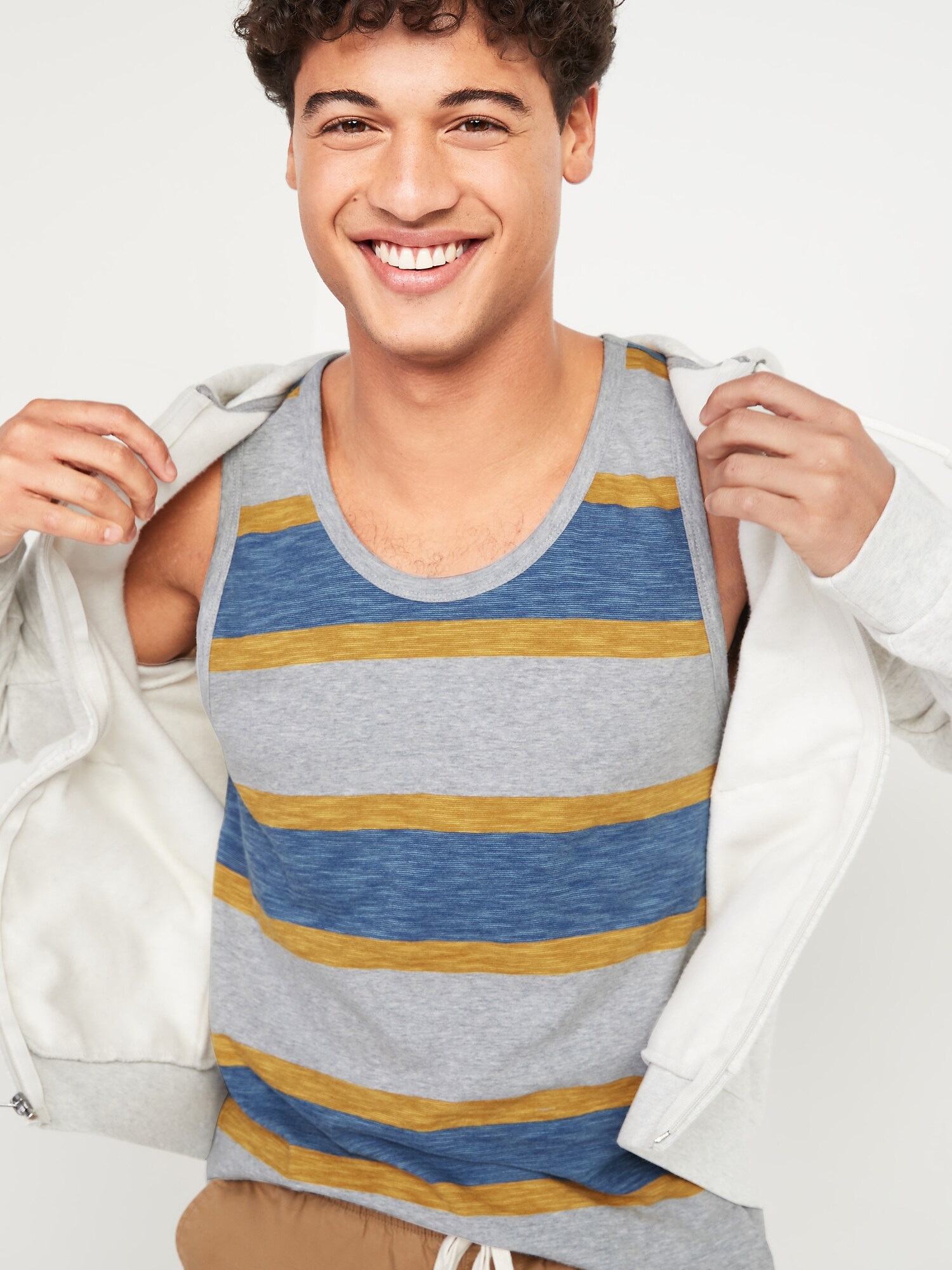 Soft-Washed Striped Slub-Knit Tank Top for Men | Old Navy