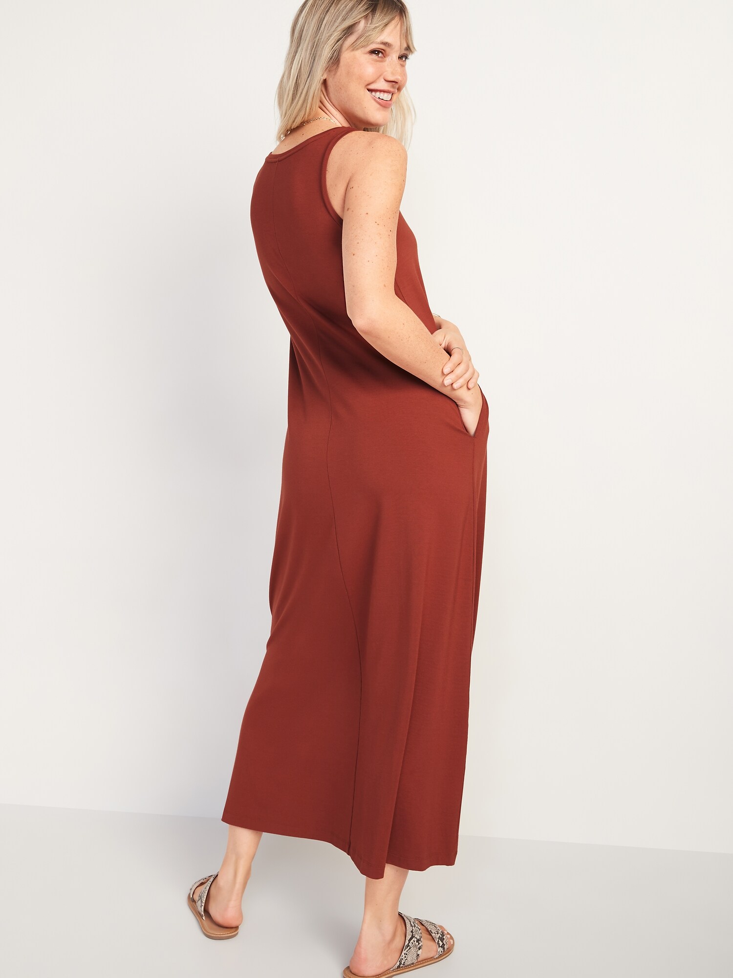 Sleeveless Jersey-Knit Maxi Shift Dress for Women | Old Navy