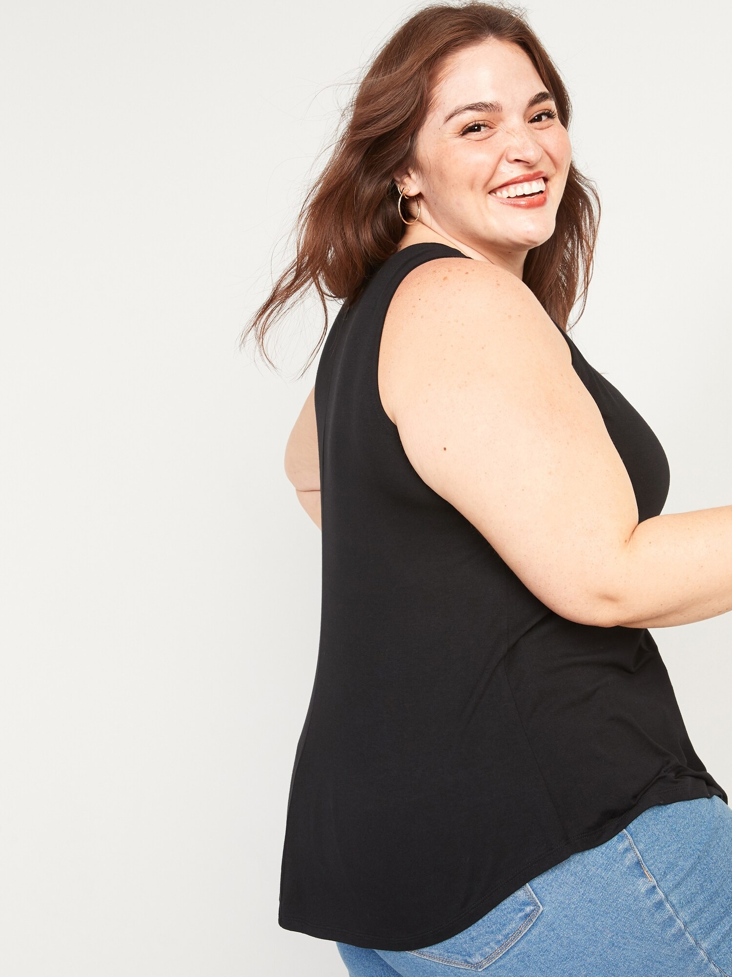 Luxe High-Neck Plus-Size Tank Top | Old Navy