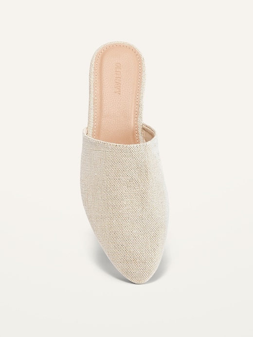 Metallic-Textile Mule Flats for Women | Old Navy