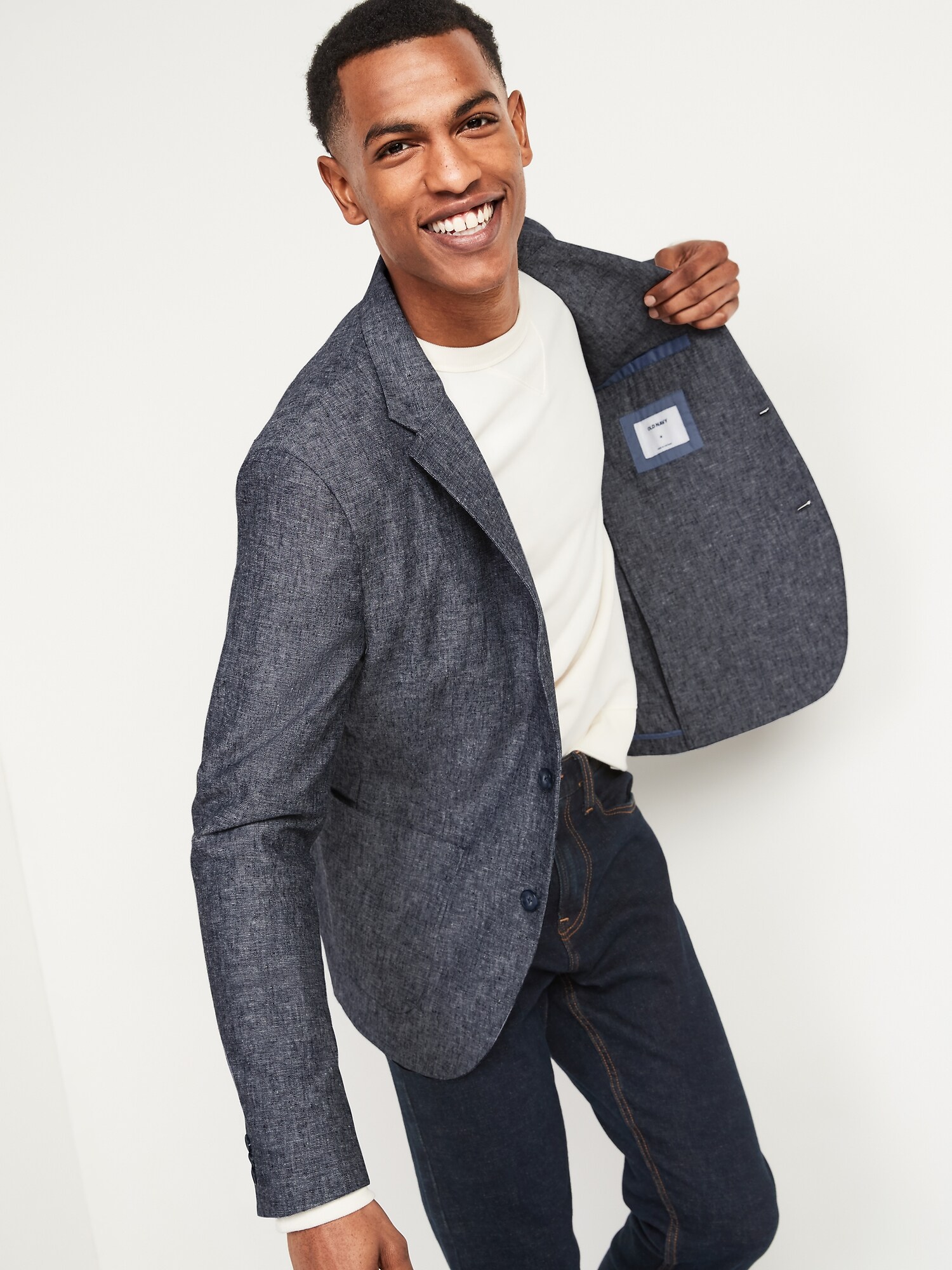 Built-In Flex Linen-Blend Blazer for Men | Old Navy