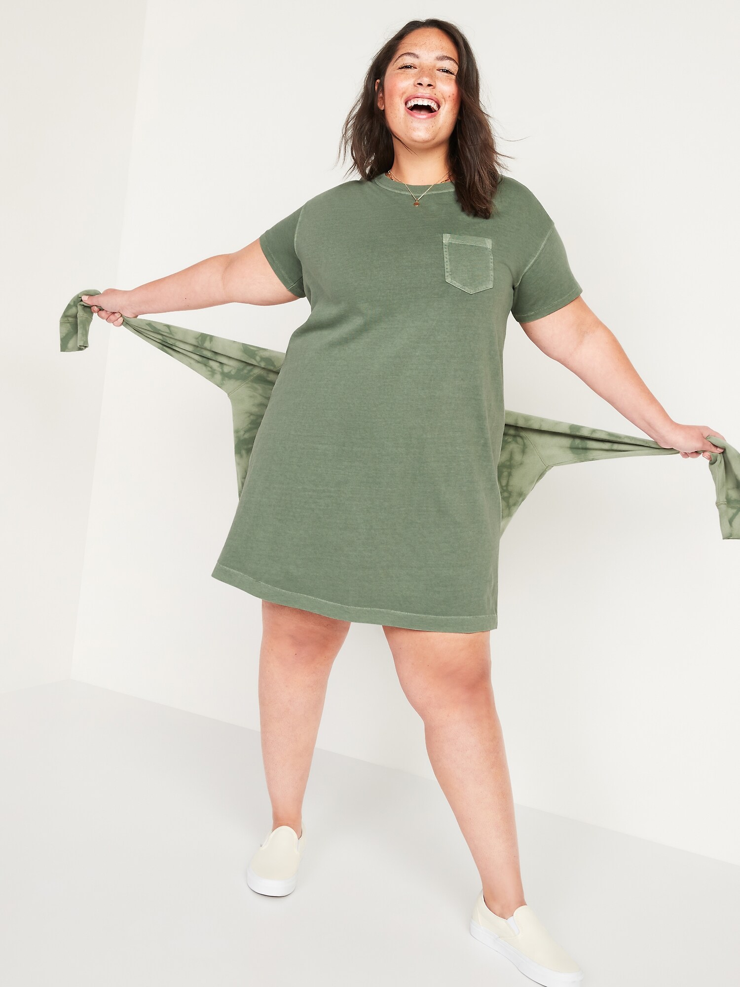 Vintage Garment Dyed Plus Size T Shirt Shift Dress Old Navy