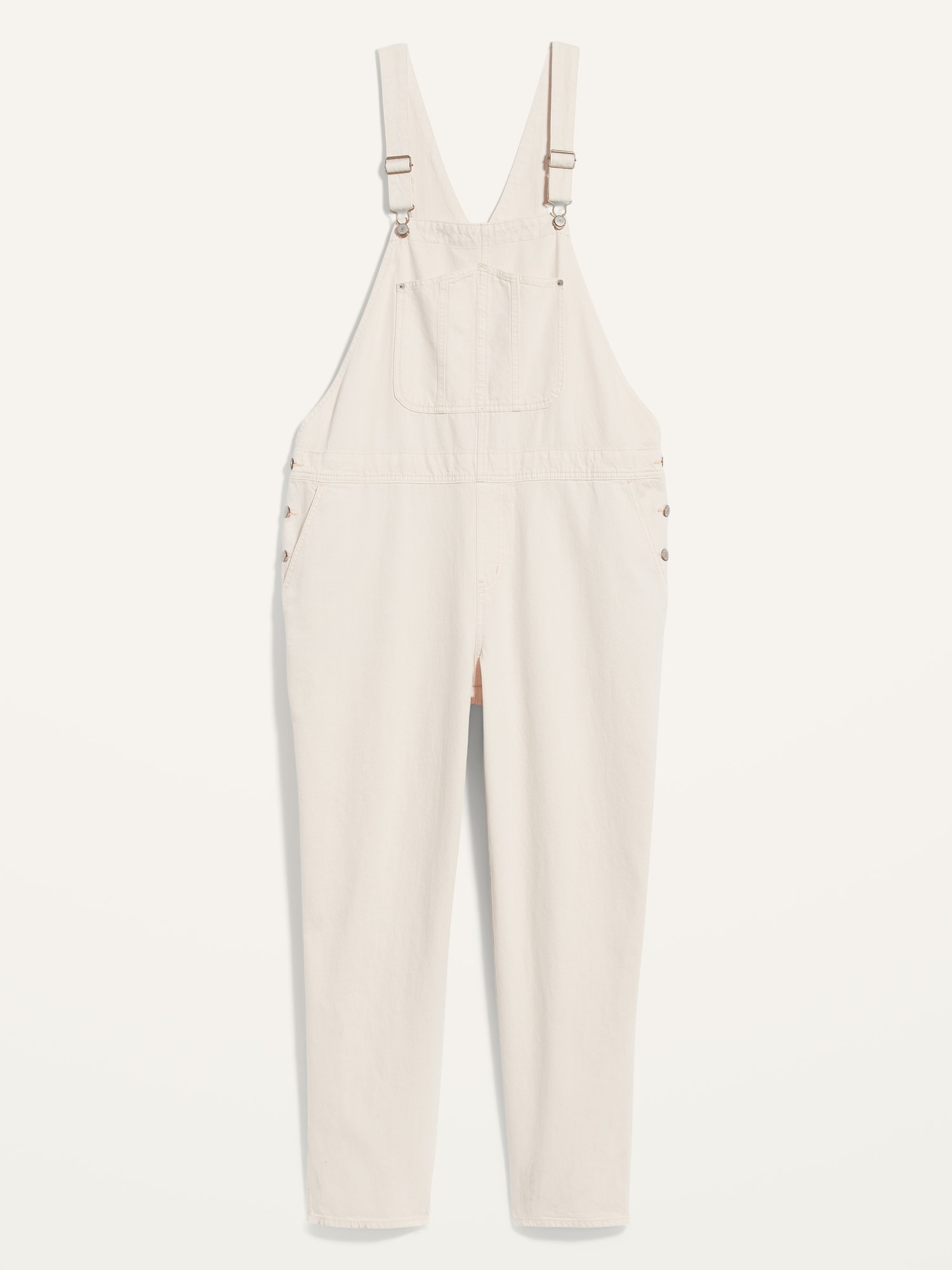 Slouchy Straight Ecru-Wash Workwear Plus-Size Jean Overalls | Old Navy