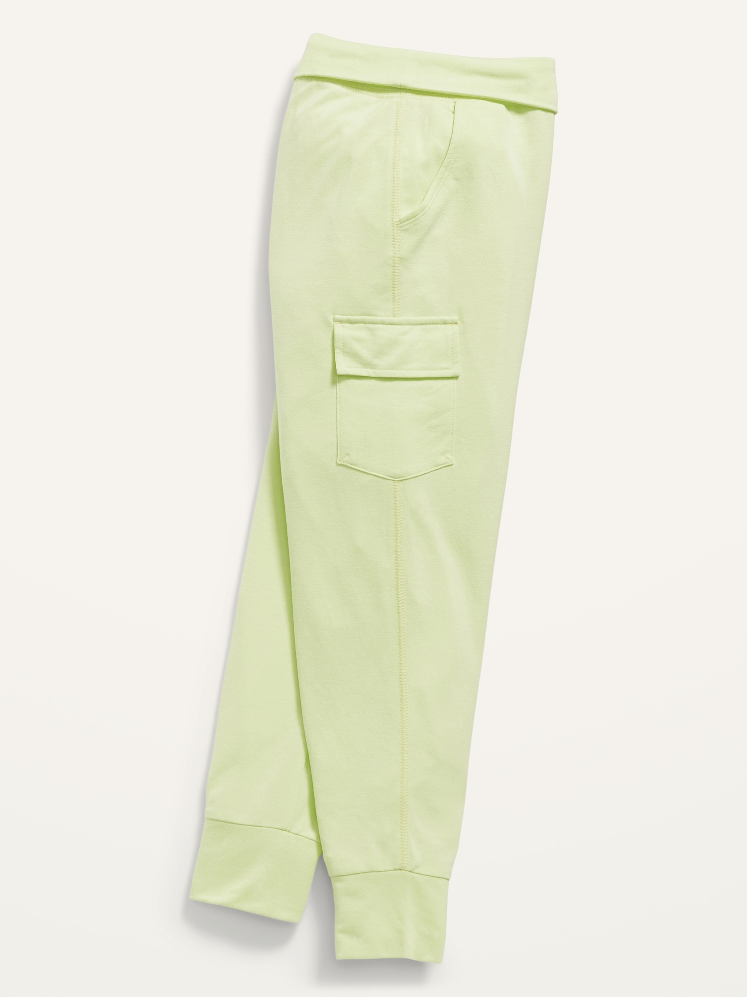 Fold-Over-Waist French Terry Cargo Joggers for Girls | Old Navy