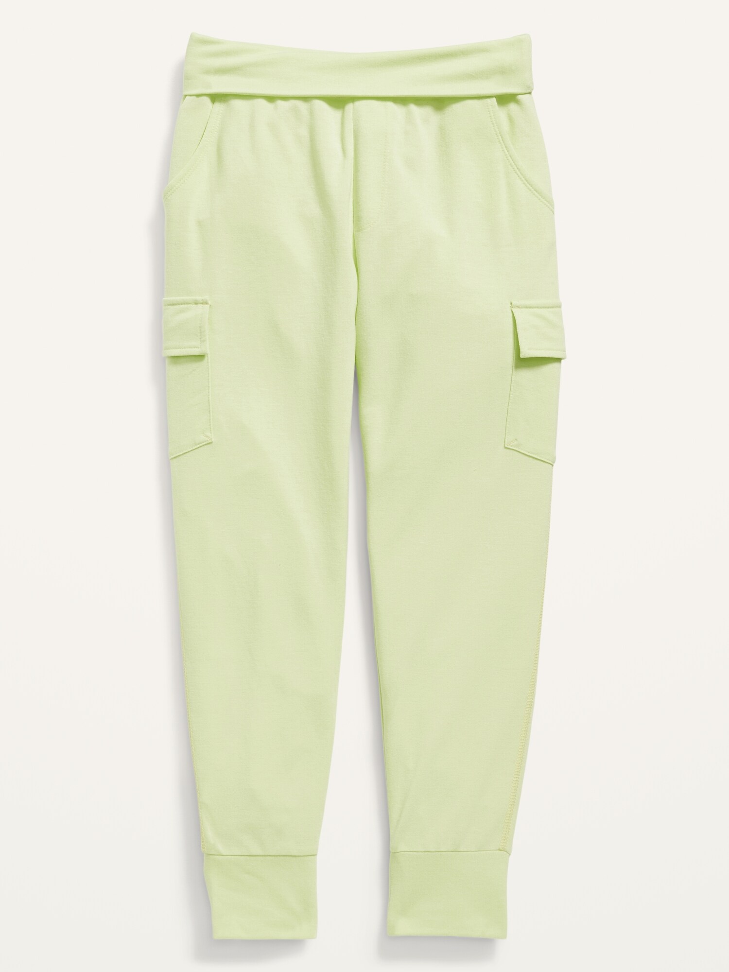 Fold-Over-Waist French Terry Cargo Joggers for Girls | Old Navy