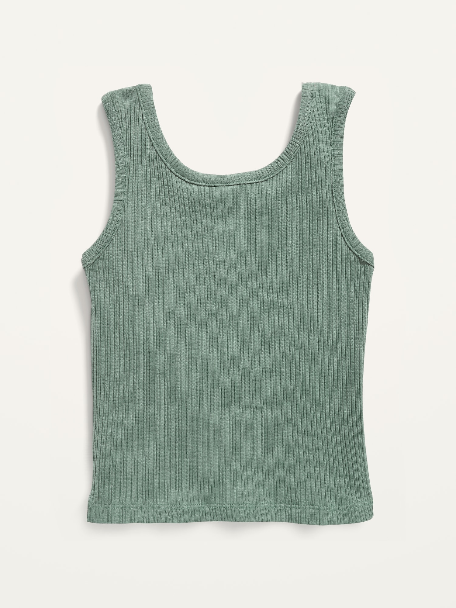 Cropped Rib-Knit Henley Tank Top for Girls | Old Navy
