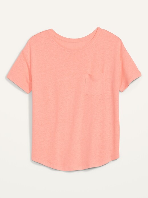 Loose Linen-Blend Easy Pocket Tee for Women | Old Navy