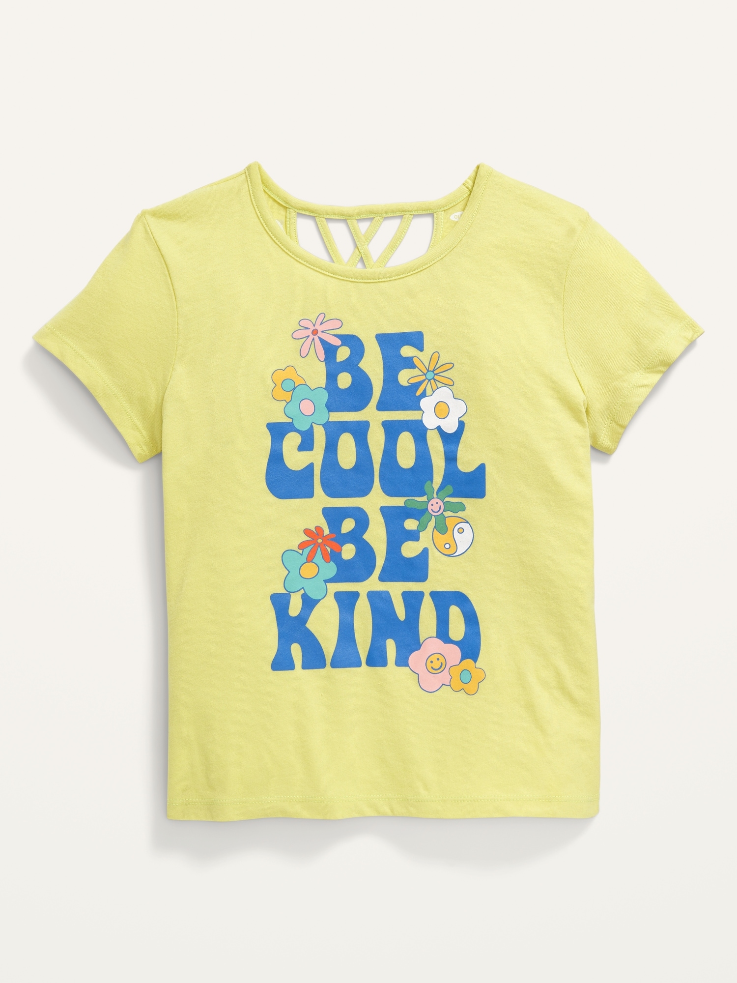Short-Sleeve Graphic Lattice-Back T-Shirt for Girls | Old Navy