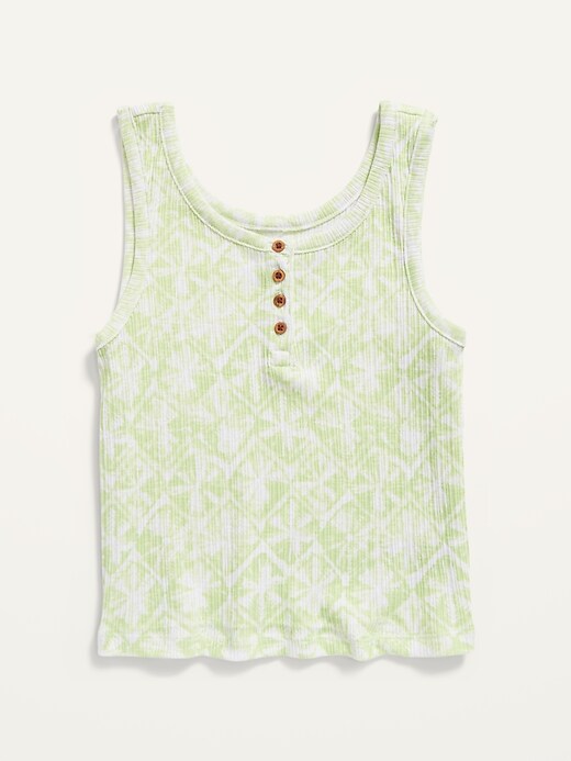 Cropped Rib-Knit Henley Tank Top for Girls | Old Navy