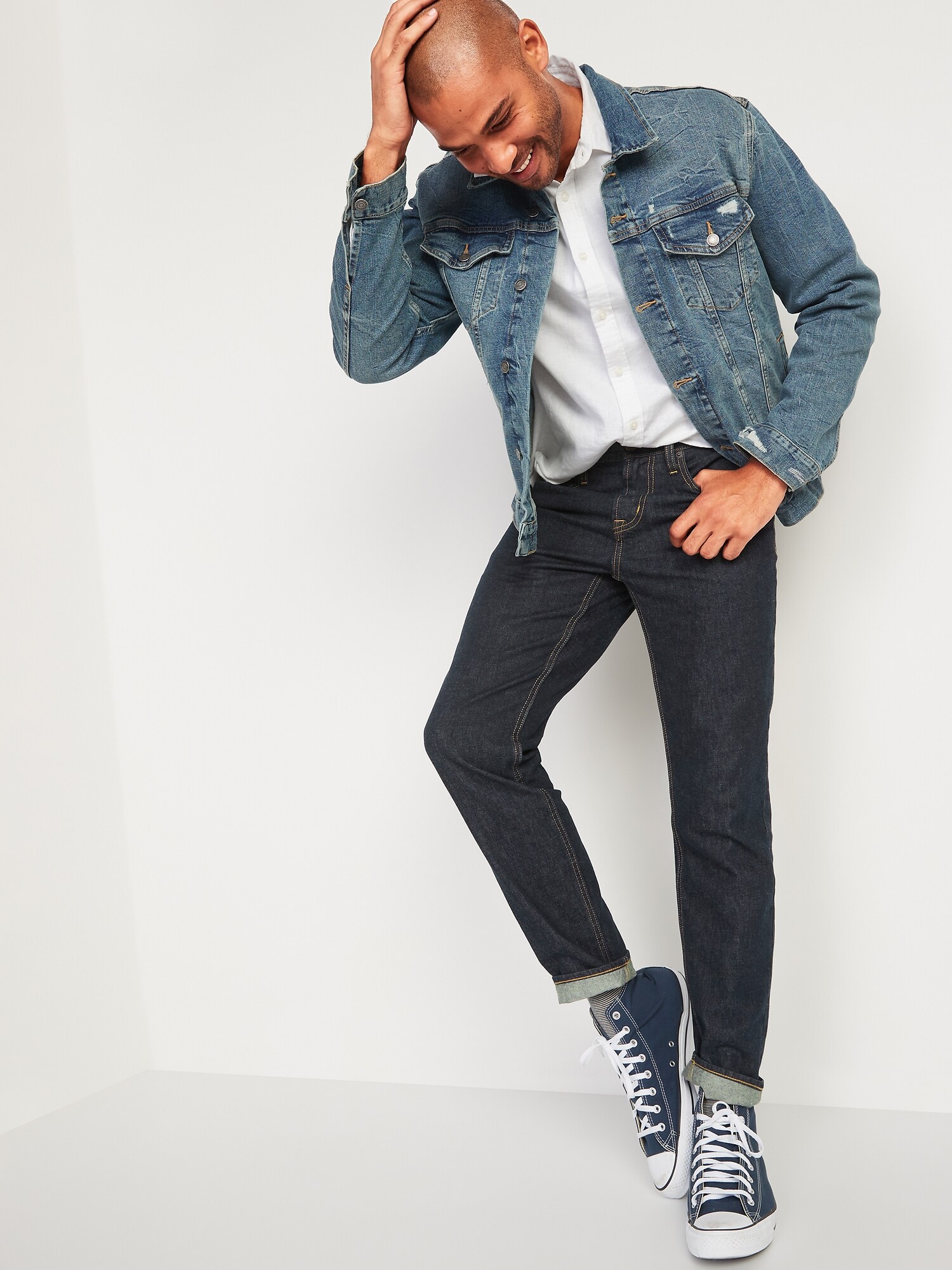 Athletic Taper Cotton Non-Stretch Jeans for Men | Old Navy