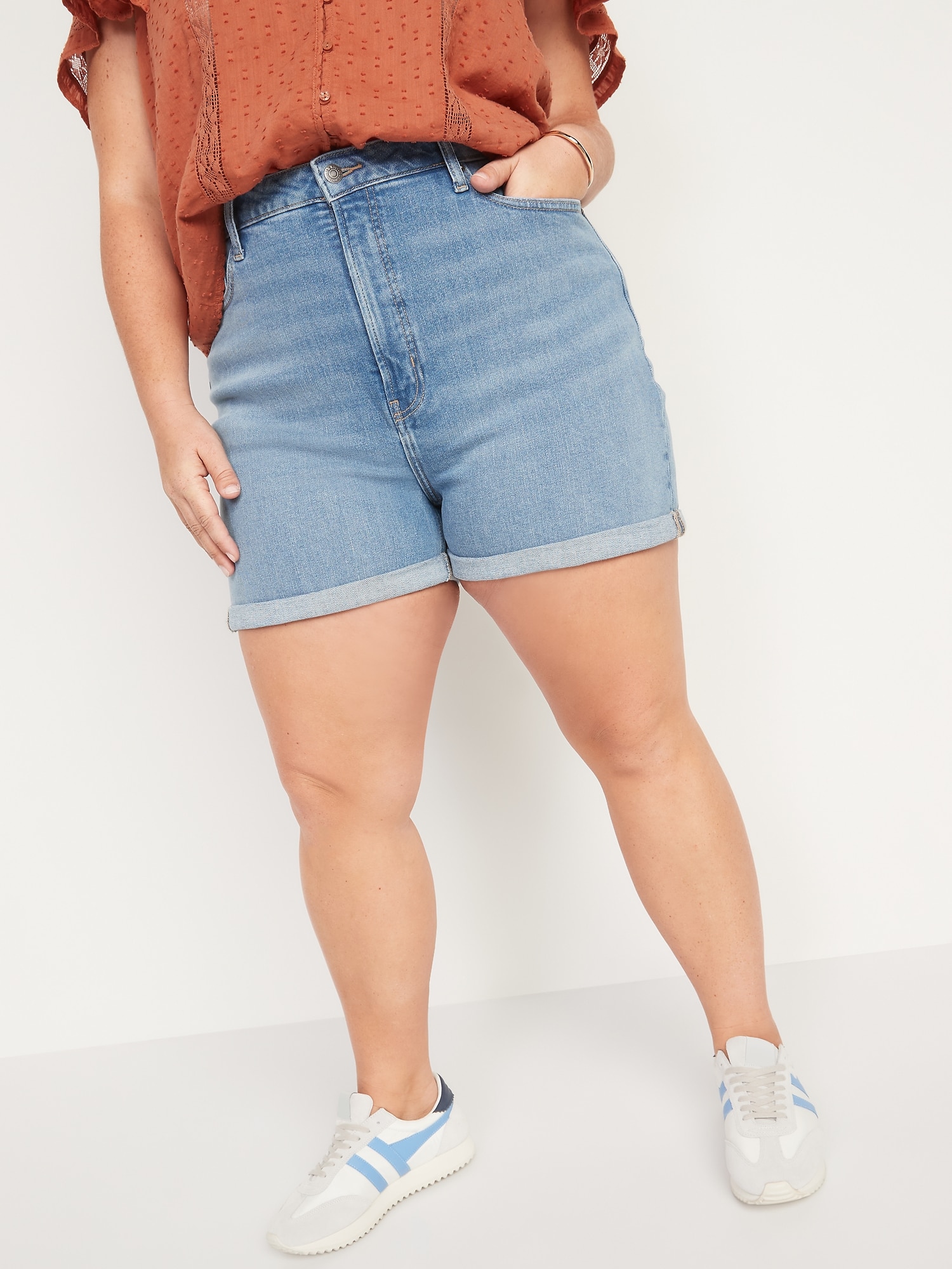 Higher High-Waisted O.G. Straight Jean Shorts for Women -- 3-inch ...