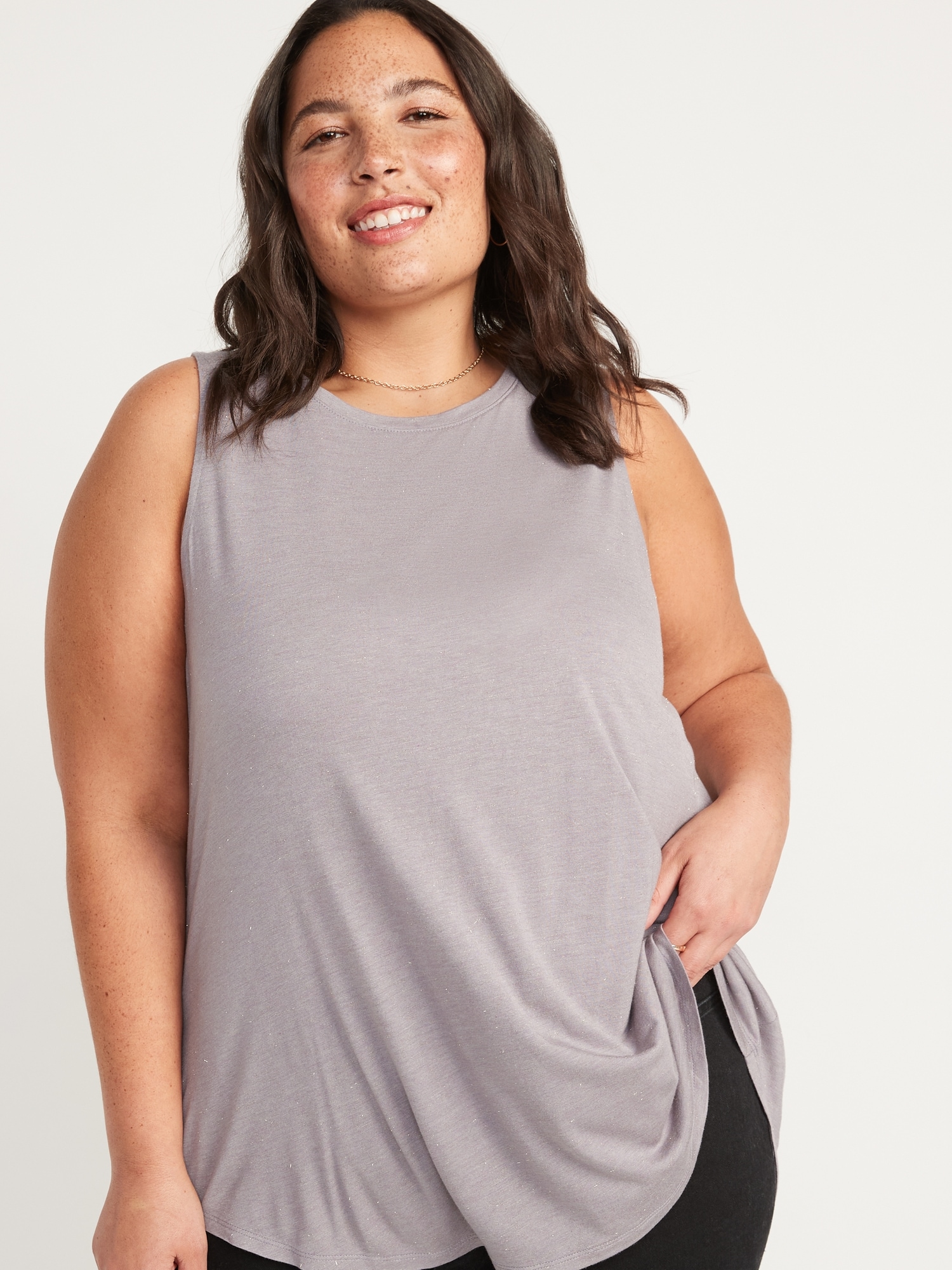 Sleeveless Luxe Metallic Swing Tank for Women | Old Navy