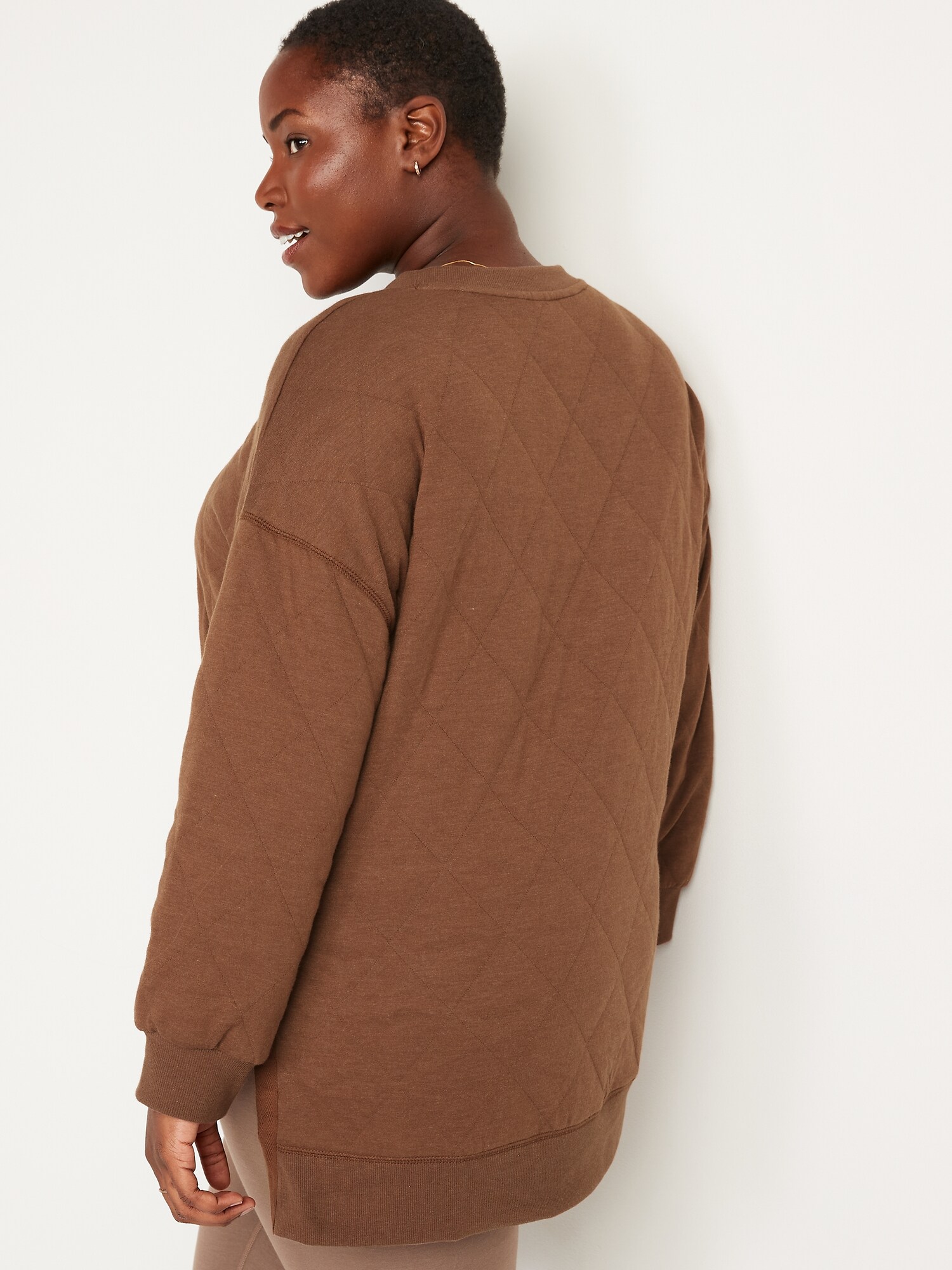 Long-Sleeve Vintage Quilted Tunic Sweatshirt for Women | Old Navy