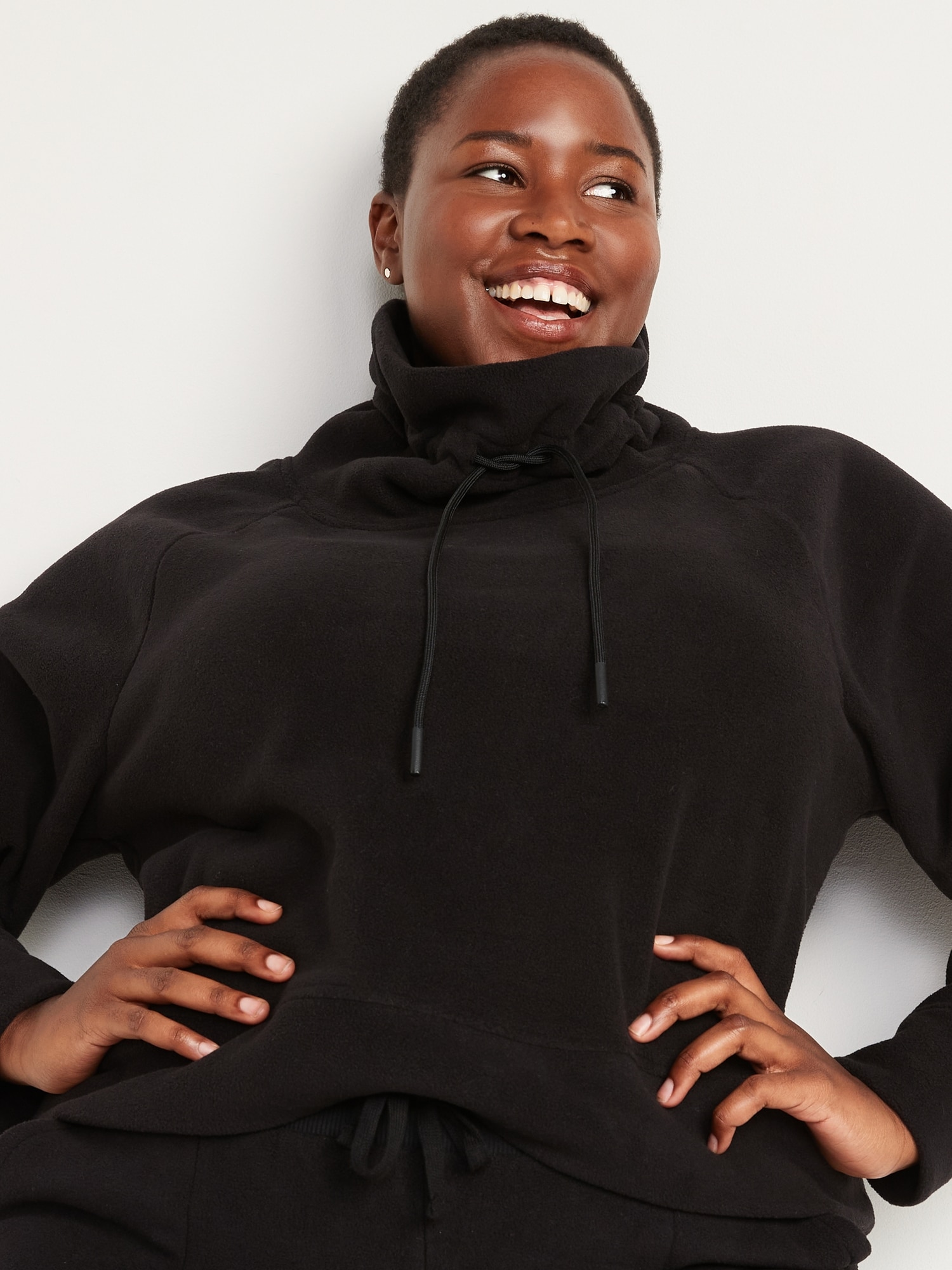 Funnel-Neck Cropped Microfleece Sweatshirt for Women | Old Navy