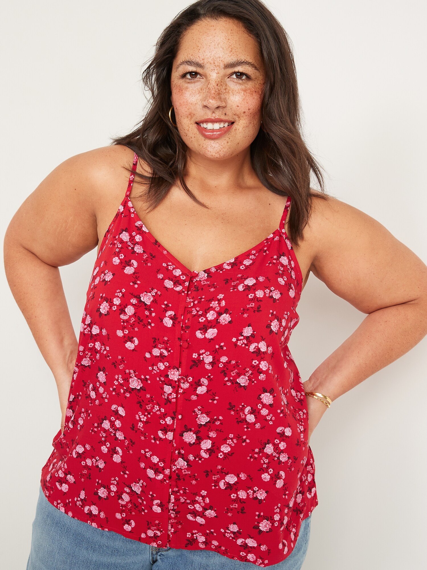 Floral-Print Button-Front Cami Top for Women | Old Navy