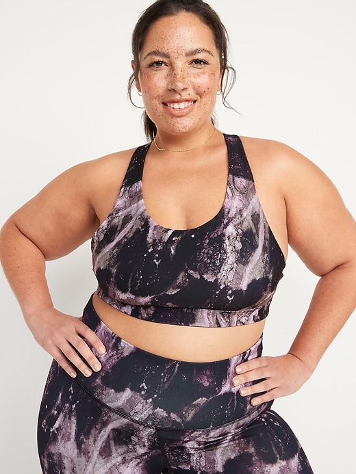 Old Navy - Medium-Support PowerPress Strappy Sports Bra for Women 2X-4X