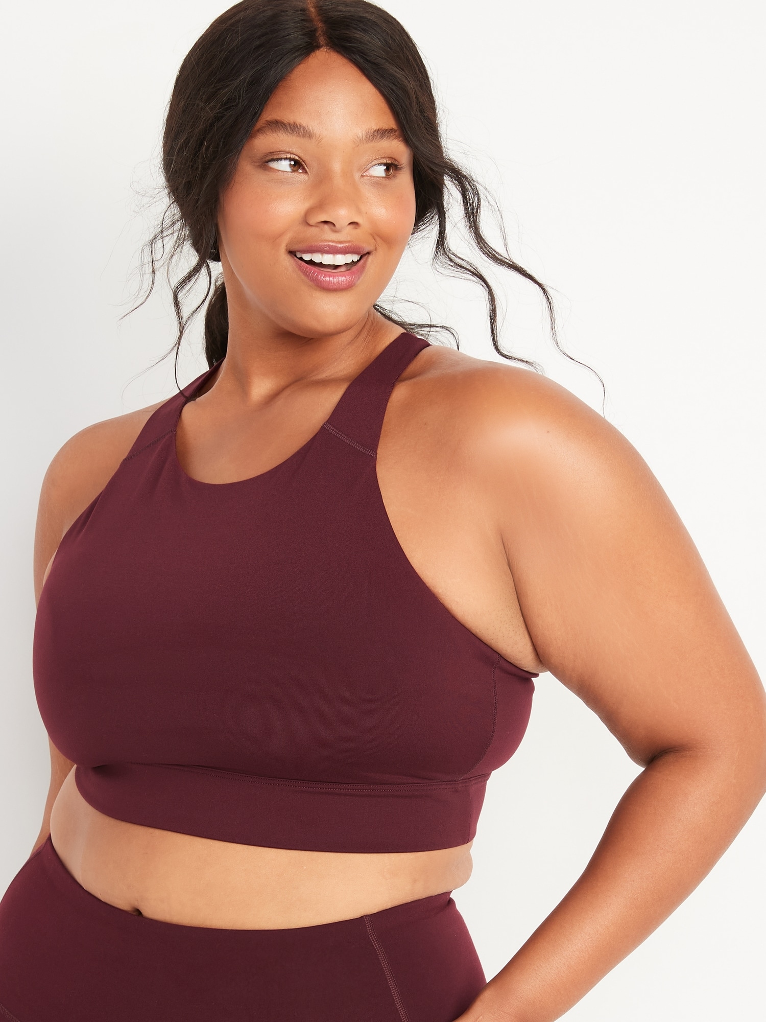 Medium-Support Strappy Longline Sports Bra for Women 2X-4X | Old Navy