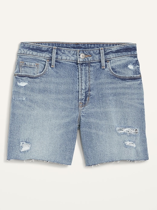 Short taille mi-basse en denim coupé pour Femme, entrejambe de 12,5 cm ...