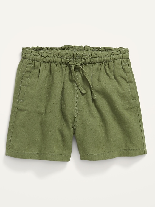 Functional Drawstring Linen-Blend Pull-On Shorts for Toddler Girls ...