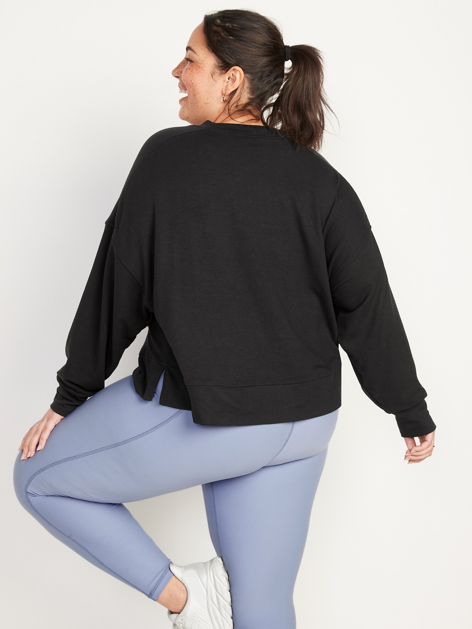 Long-Sleeve Live-In Cropped French-Terry Sweatshirt for Women | Old Navy