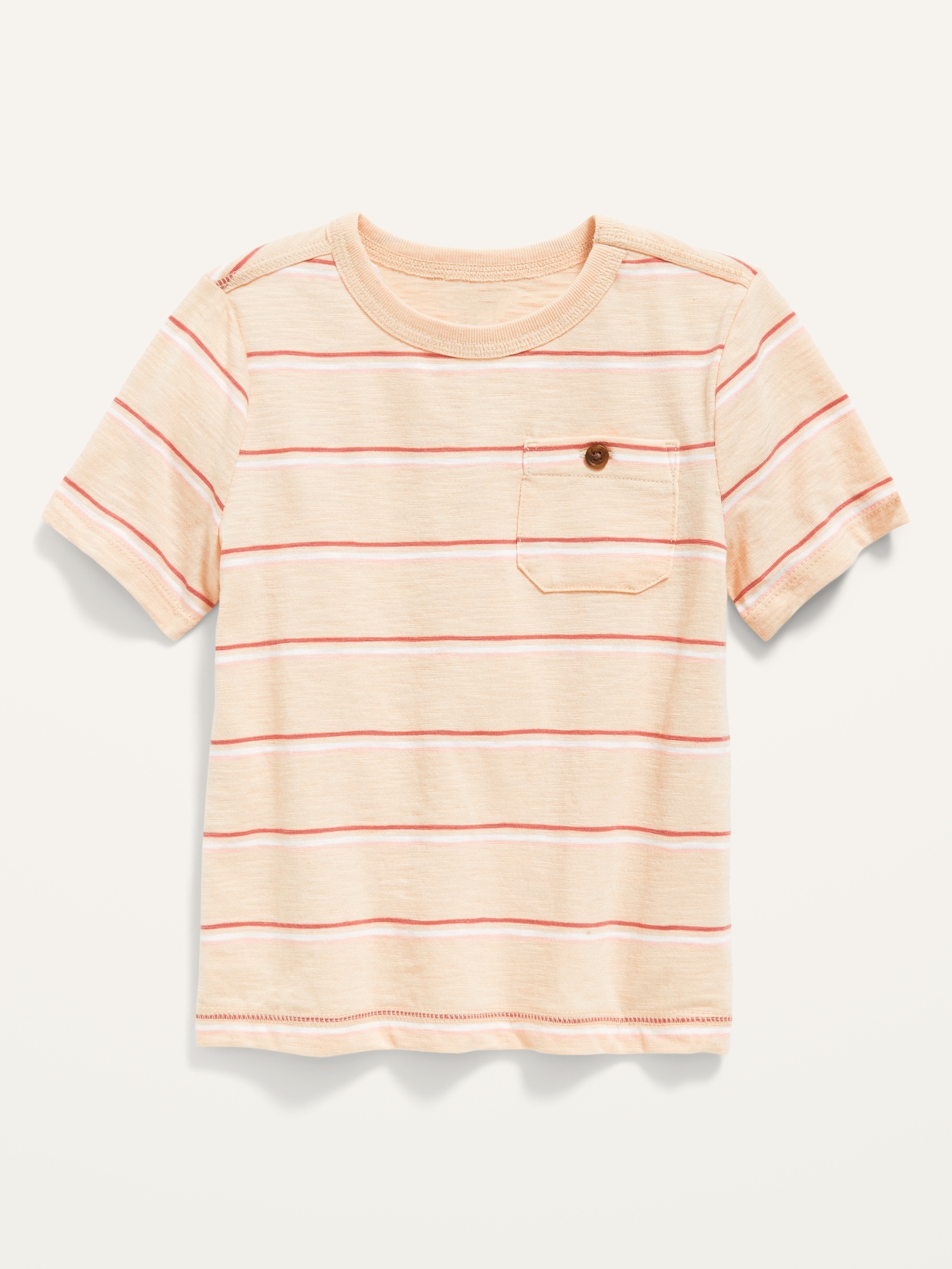 Short-Sleeve Slub-Knit Striped Pocket T-Shirt for Toddler Boys | Old Navy