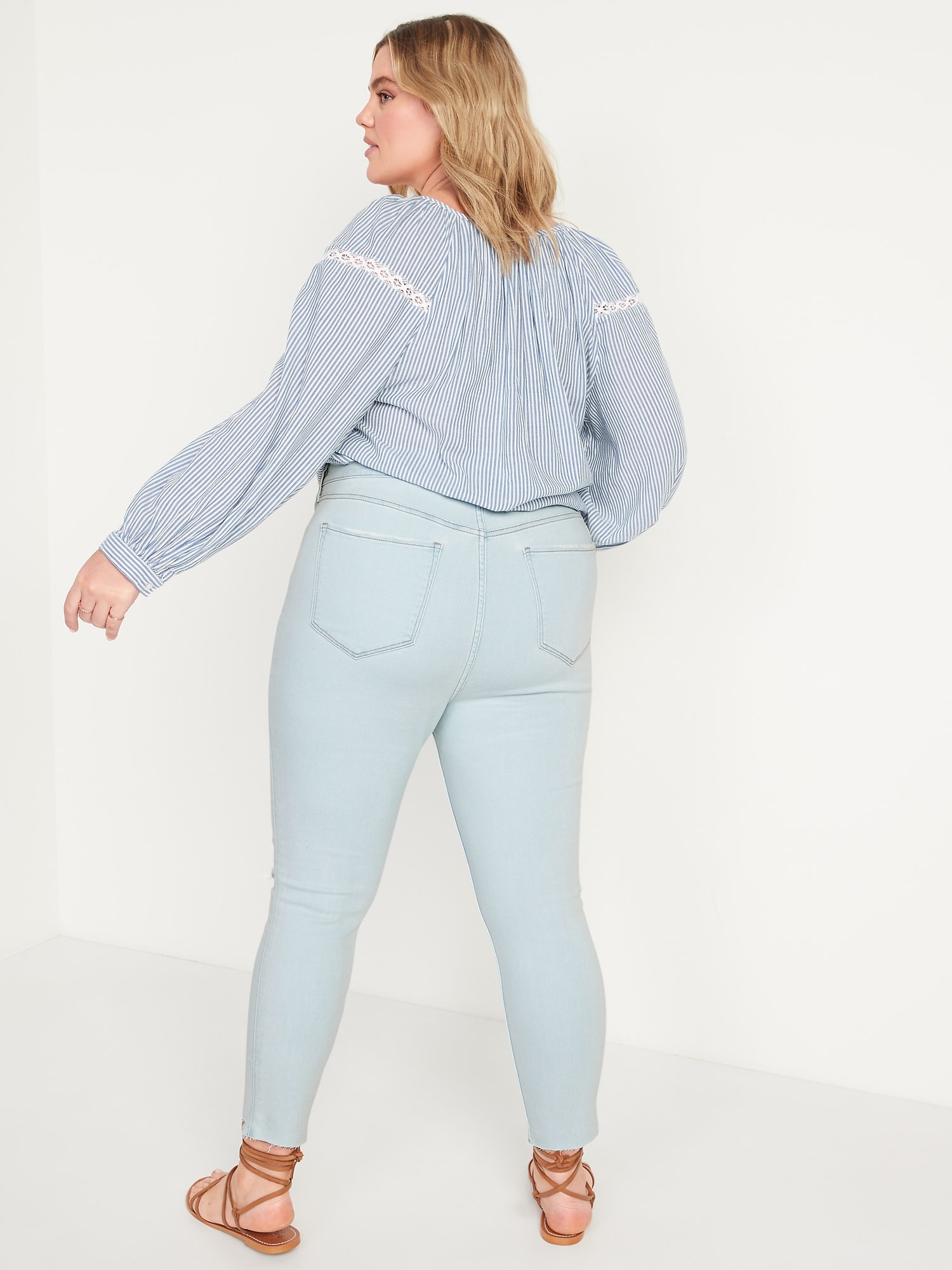 Extra High-Waisted Rockstar 360° Stretch Super-Skinny Ripped Jeans for ...