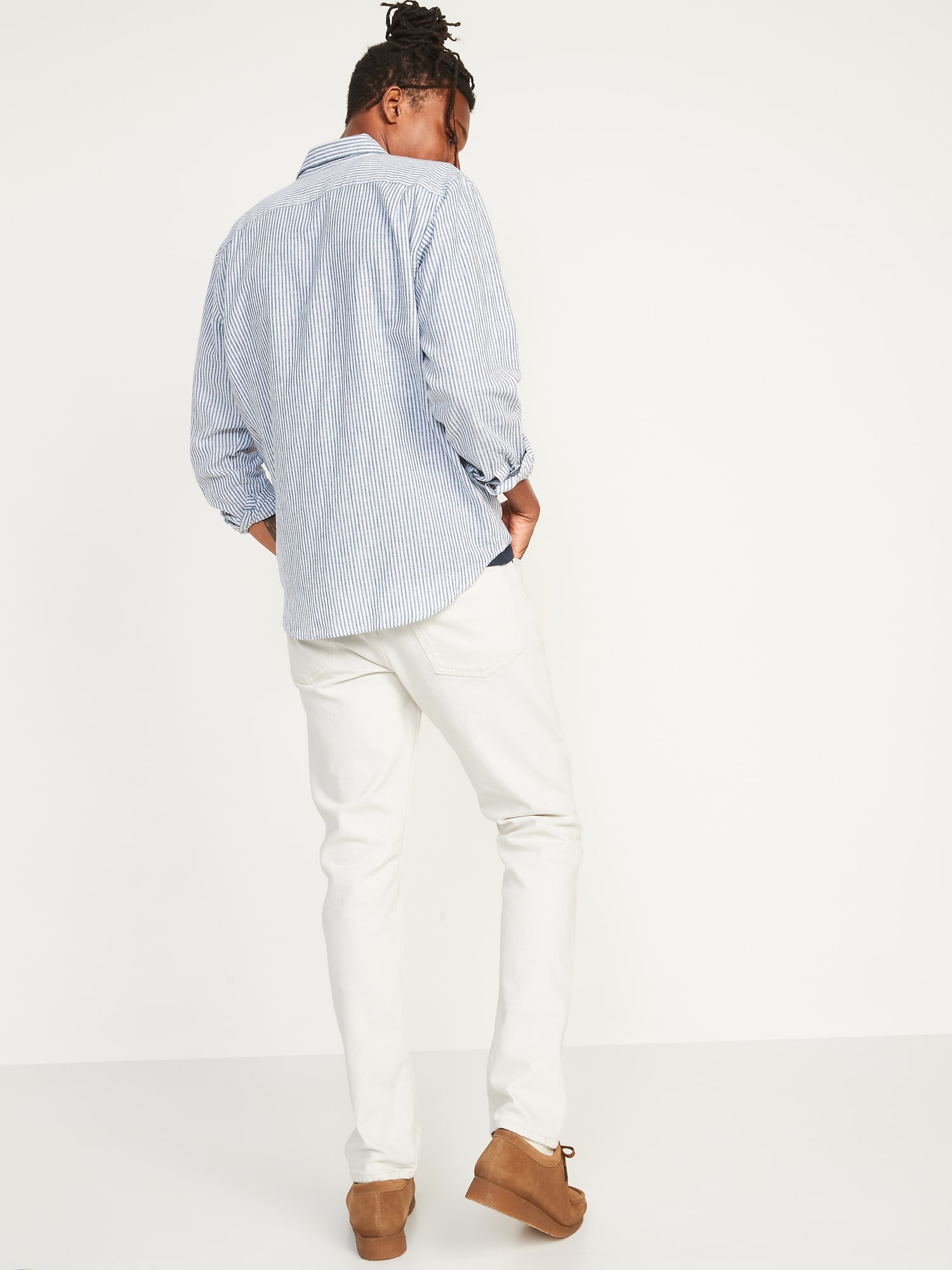 Slim Built-In Flex Ecru-Wash Jeans for Men | Old Navy