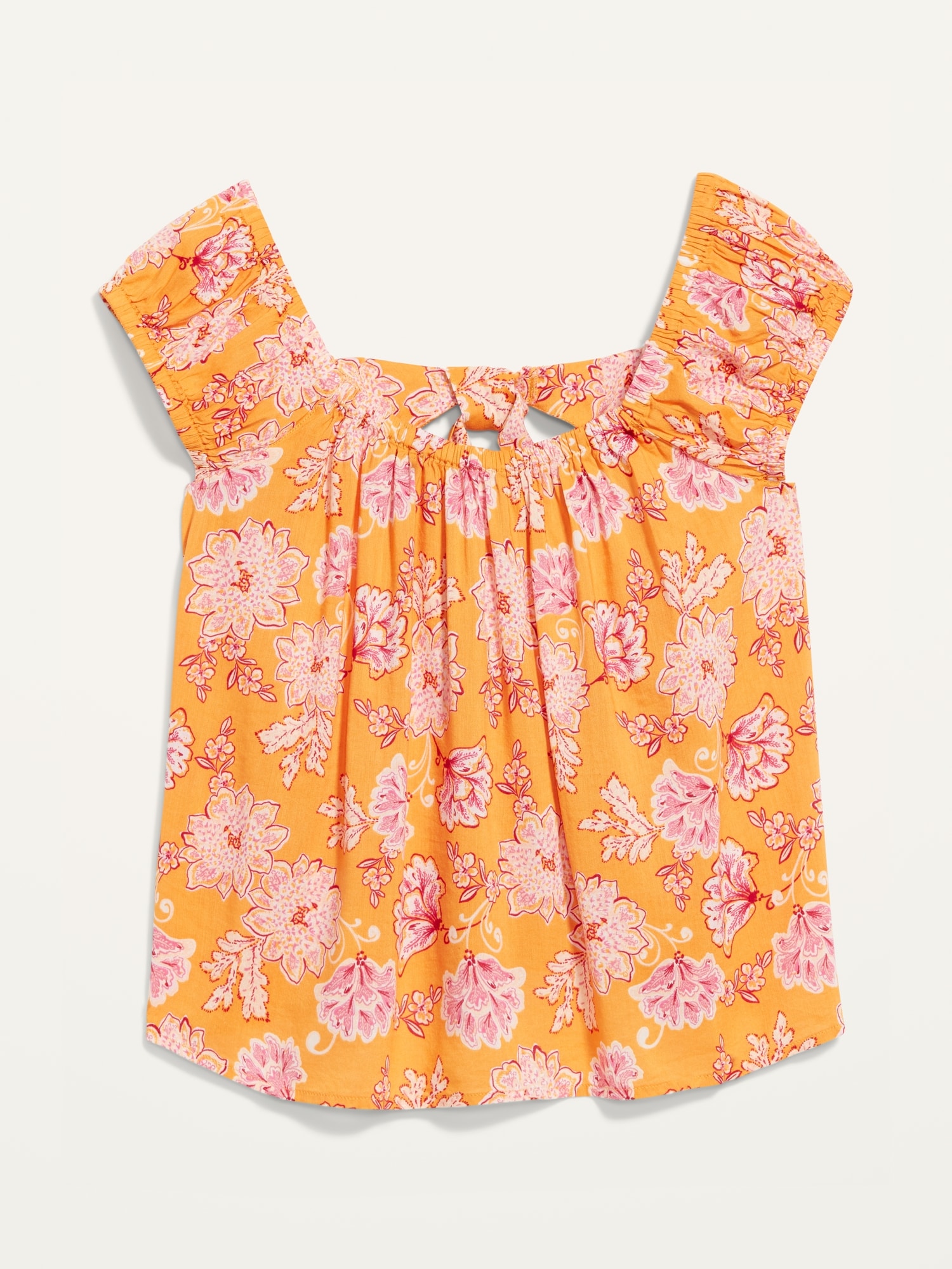 Floral Print Tie Back Swing Top For Women Old Navy
