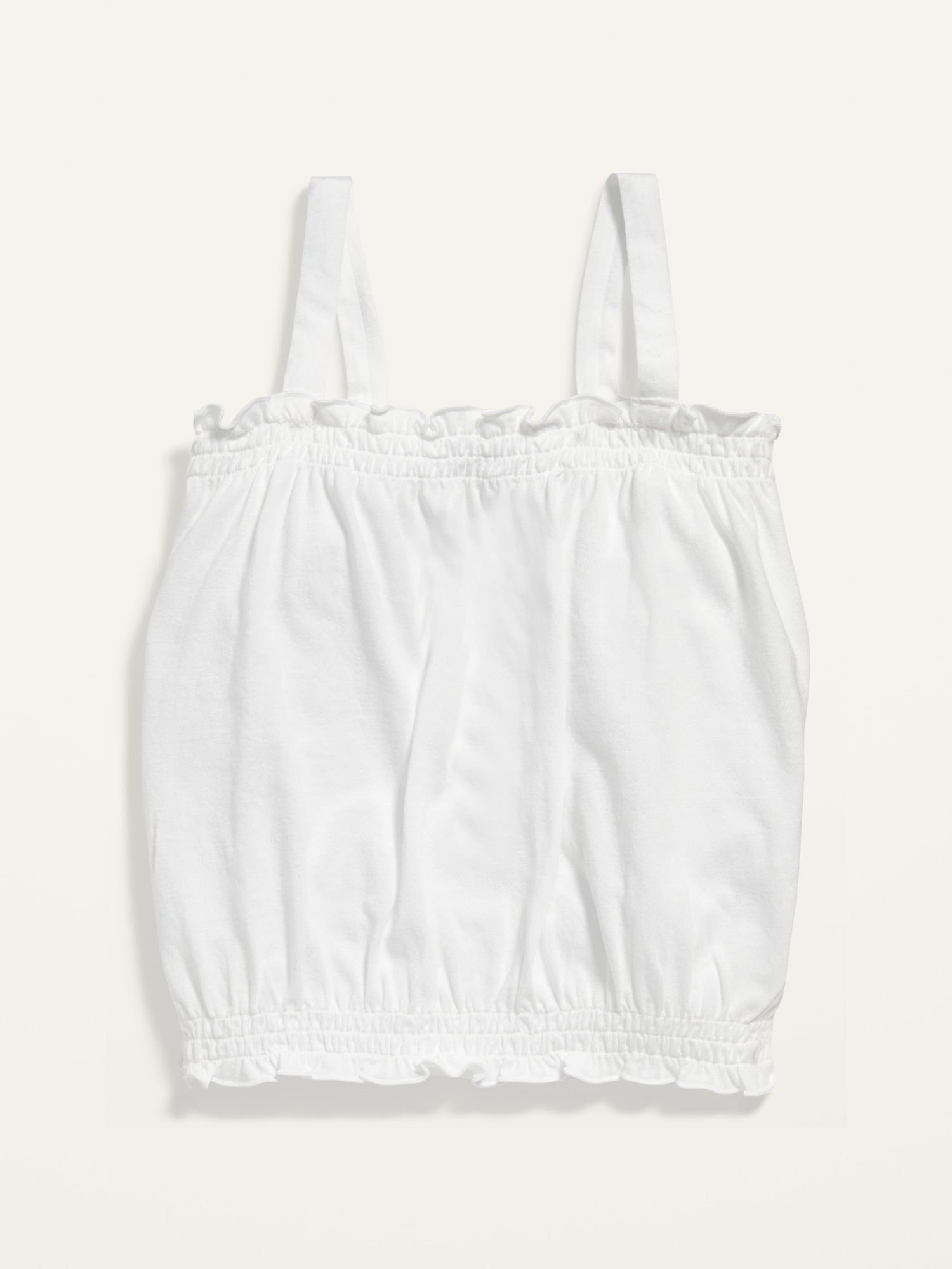 Old Navy - Sleeveless Smocked Lettuce-Edge Top for Girls white