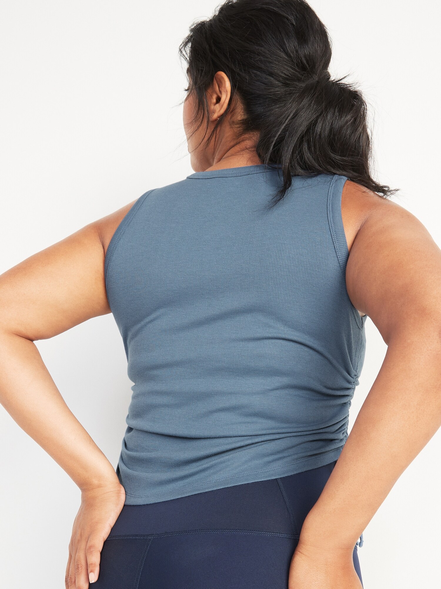 UltraLite Rib-Knit Side-Cinch Cropped Tank Top for Women | Old Navy